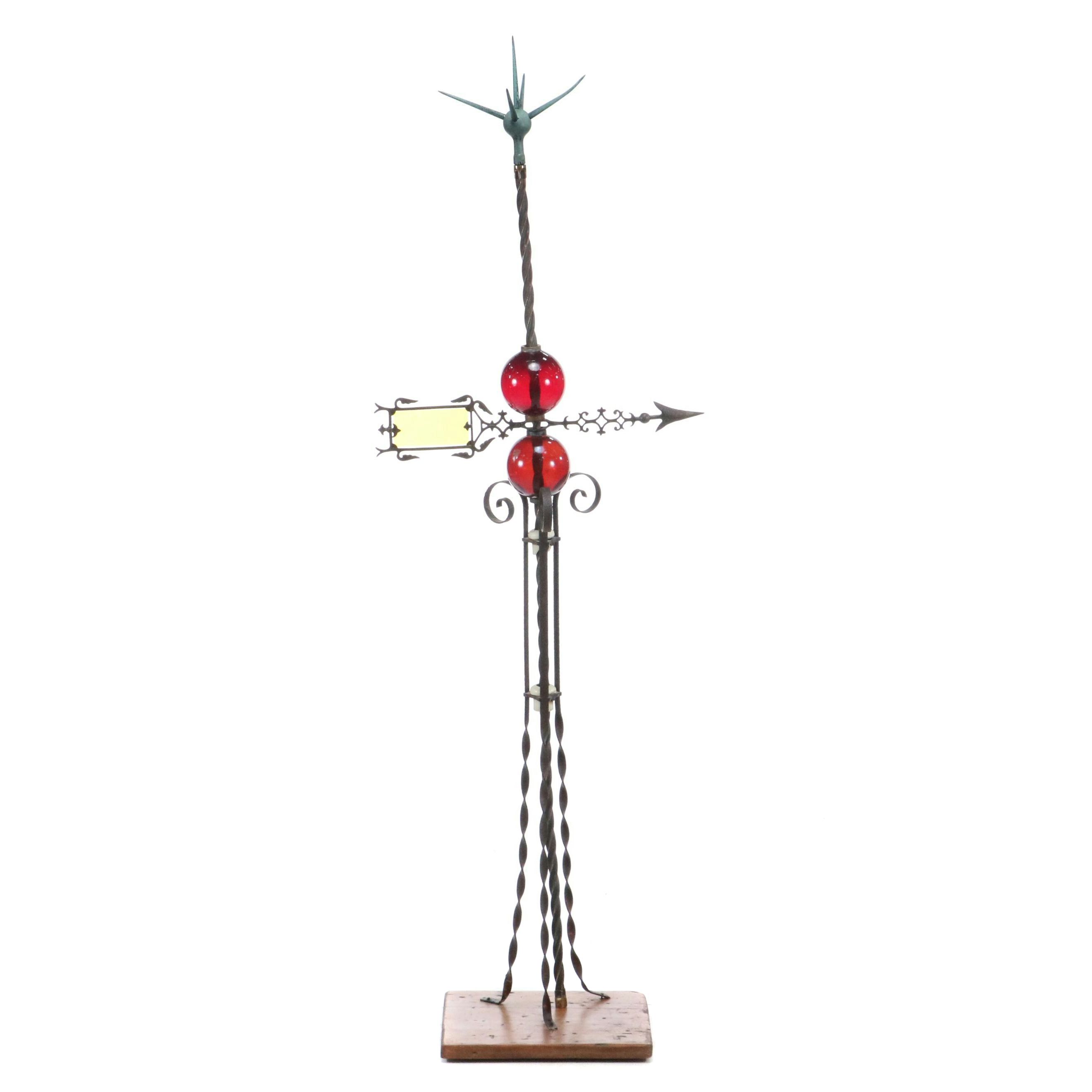 Victorian Double Glass Lightning Rod and Weathervane | EBTH