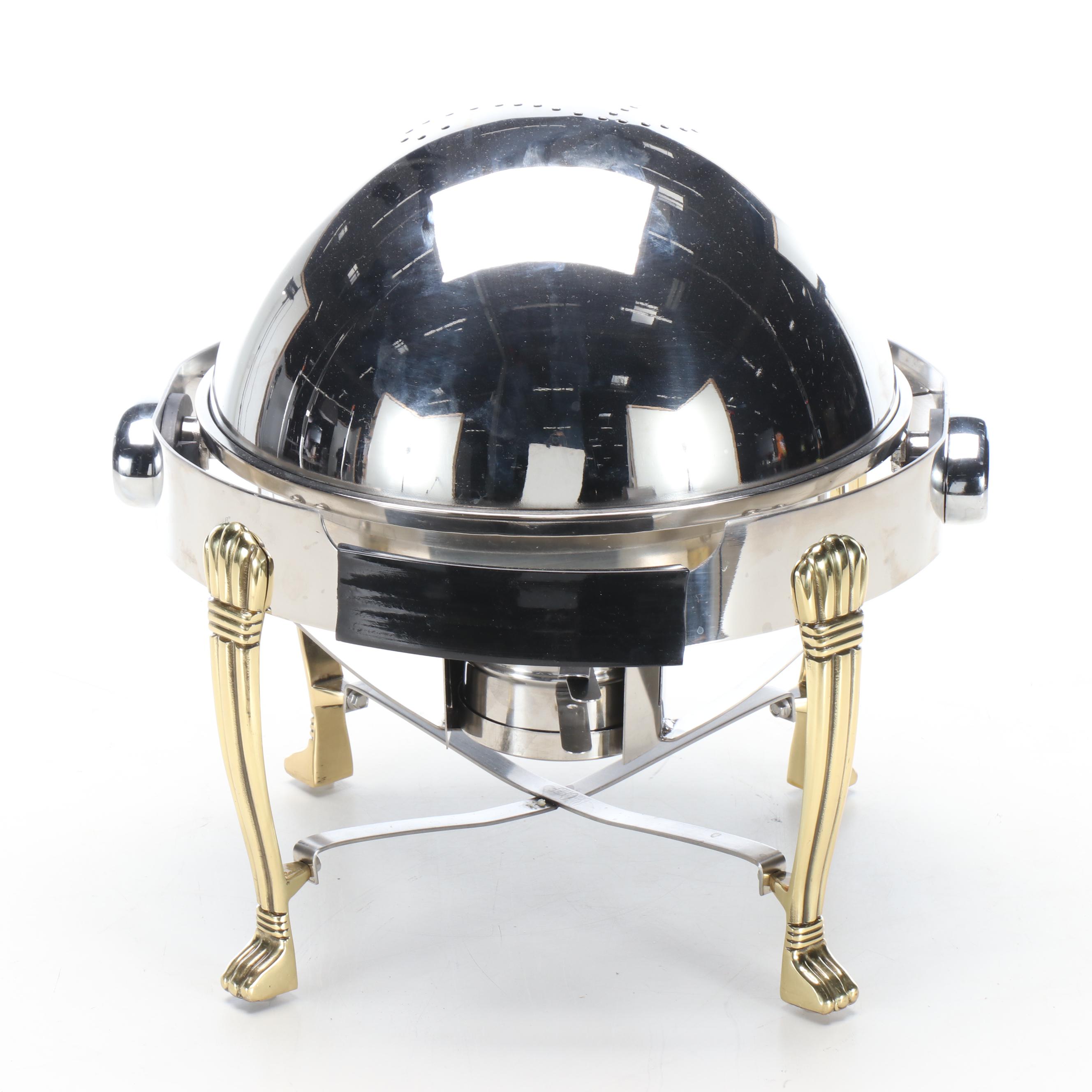 Bon Chef Stainless Steel with Brass Decals Chafer and Chafing Dishes | EBTH