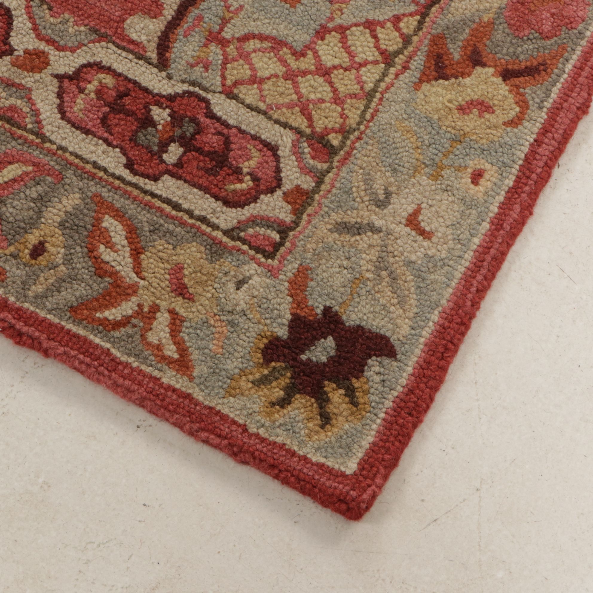 Pair of Hand-Hooked Ballard Designs "Lewis" Carpet Runners | EBTH
