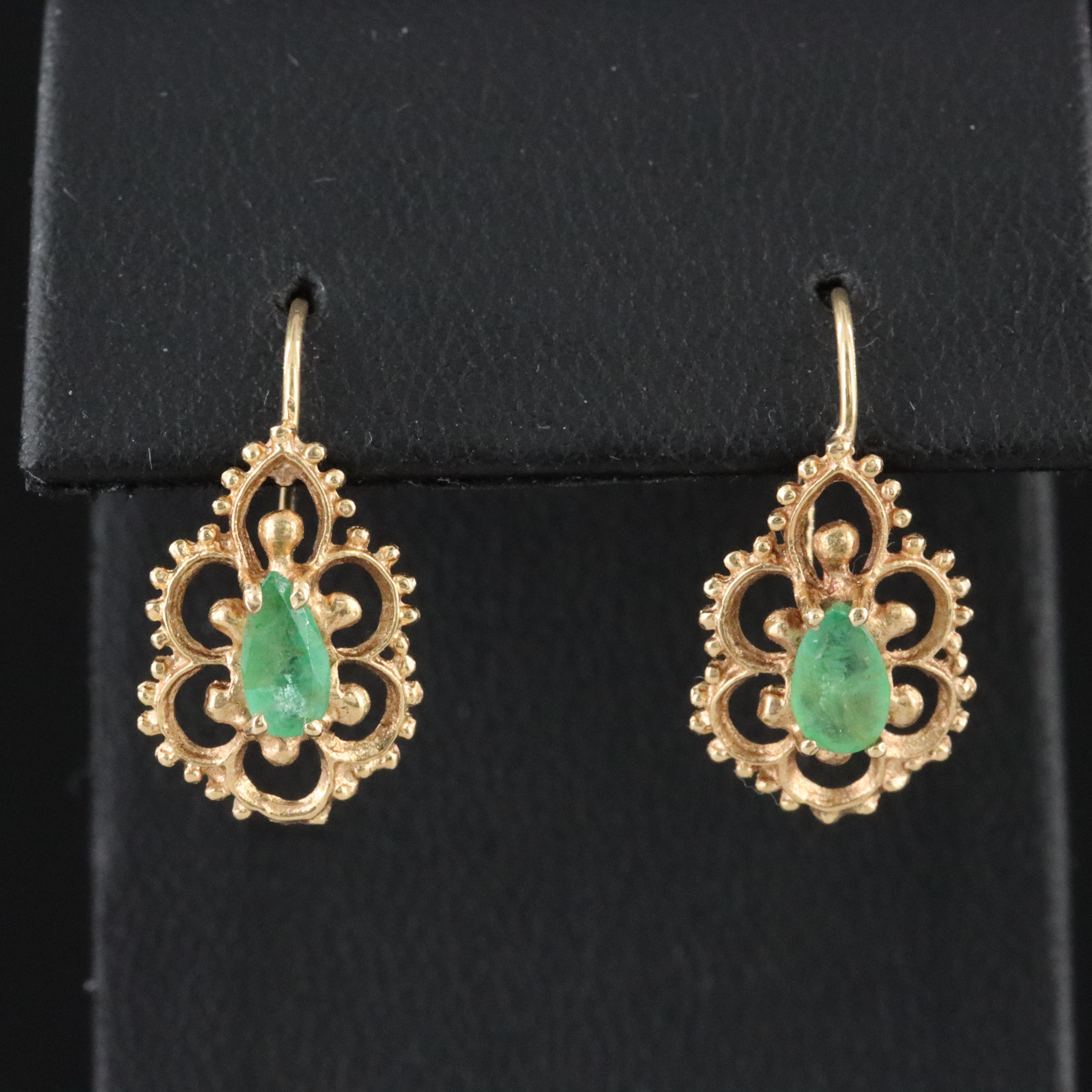 14K Emerald Drop Earrings | EBTH