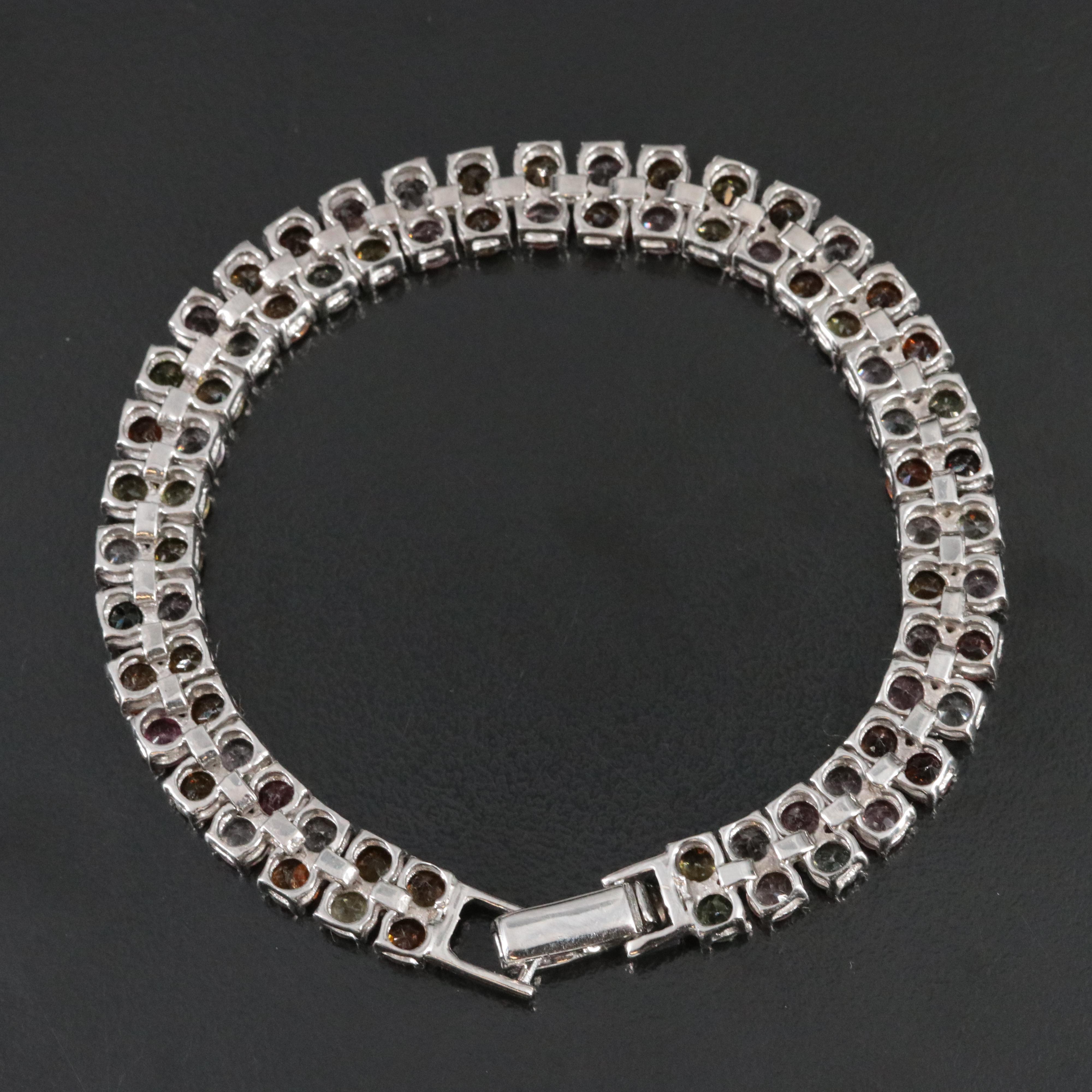 Sterling Tourmaline Double Line Bracelet | EBTH