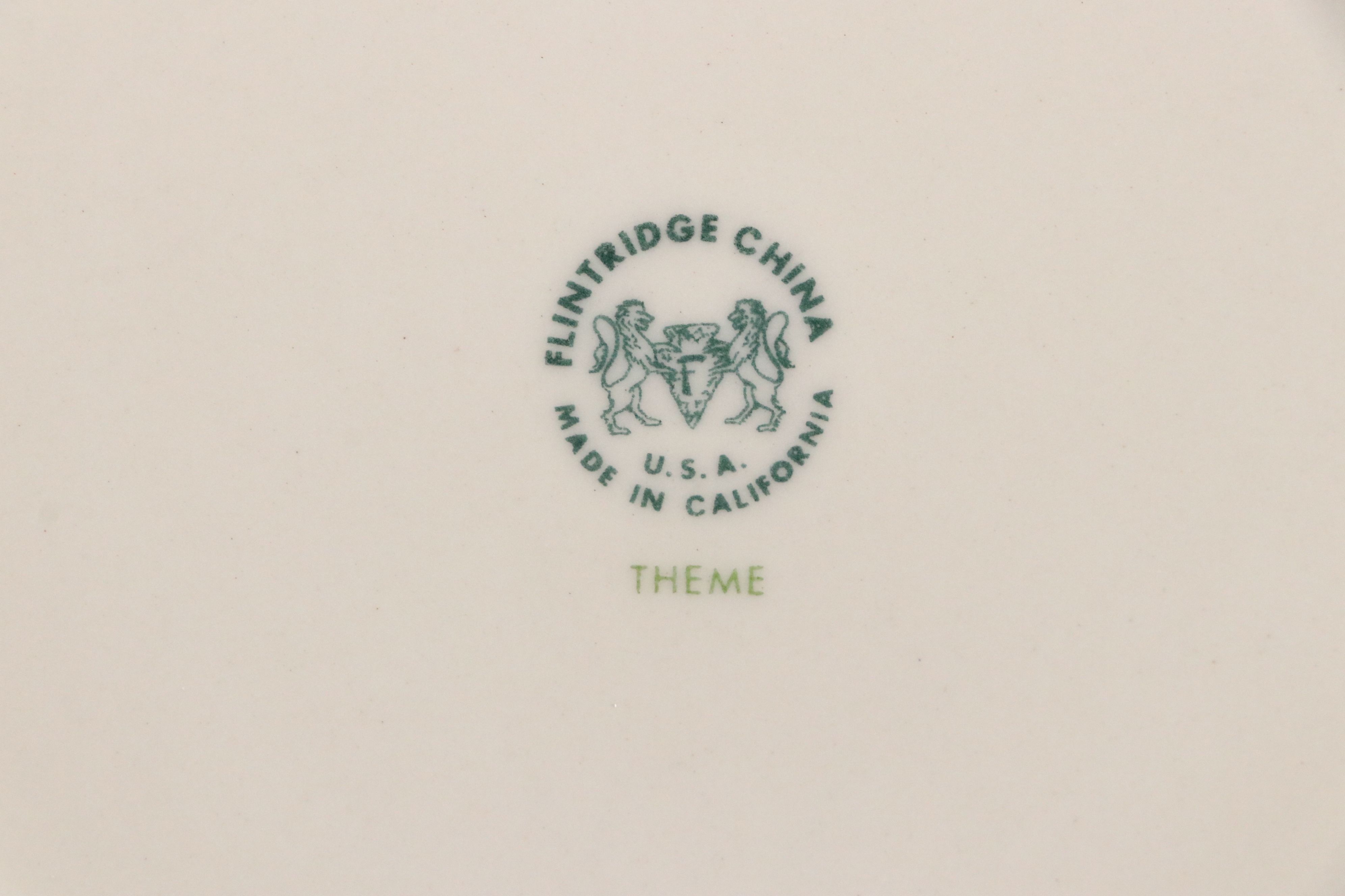 Flintridge "Theme" Gold Rimmed China Dinnerware, Mid to Late 20th ...