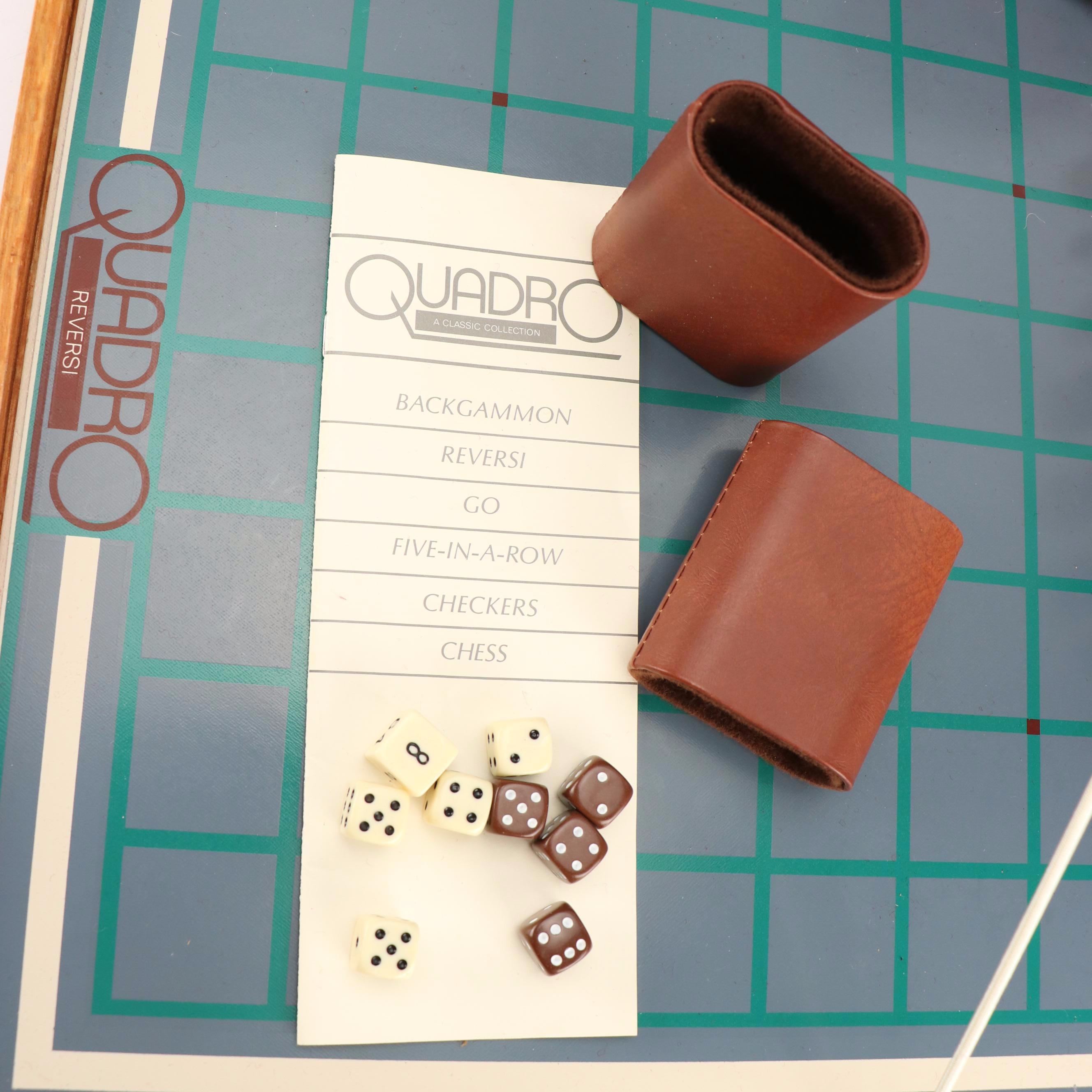 Quadro Board Game Set with Chess, Checkers, Reversi and Other Games | EBTH