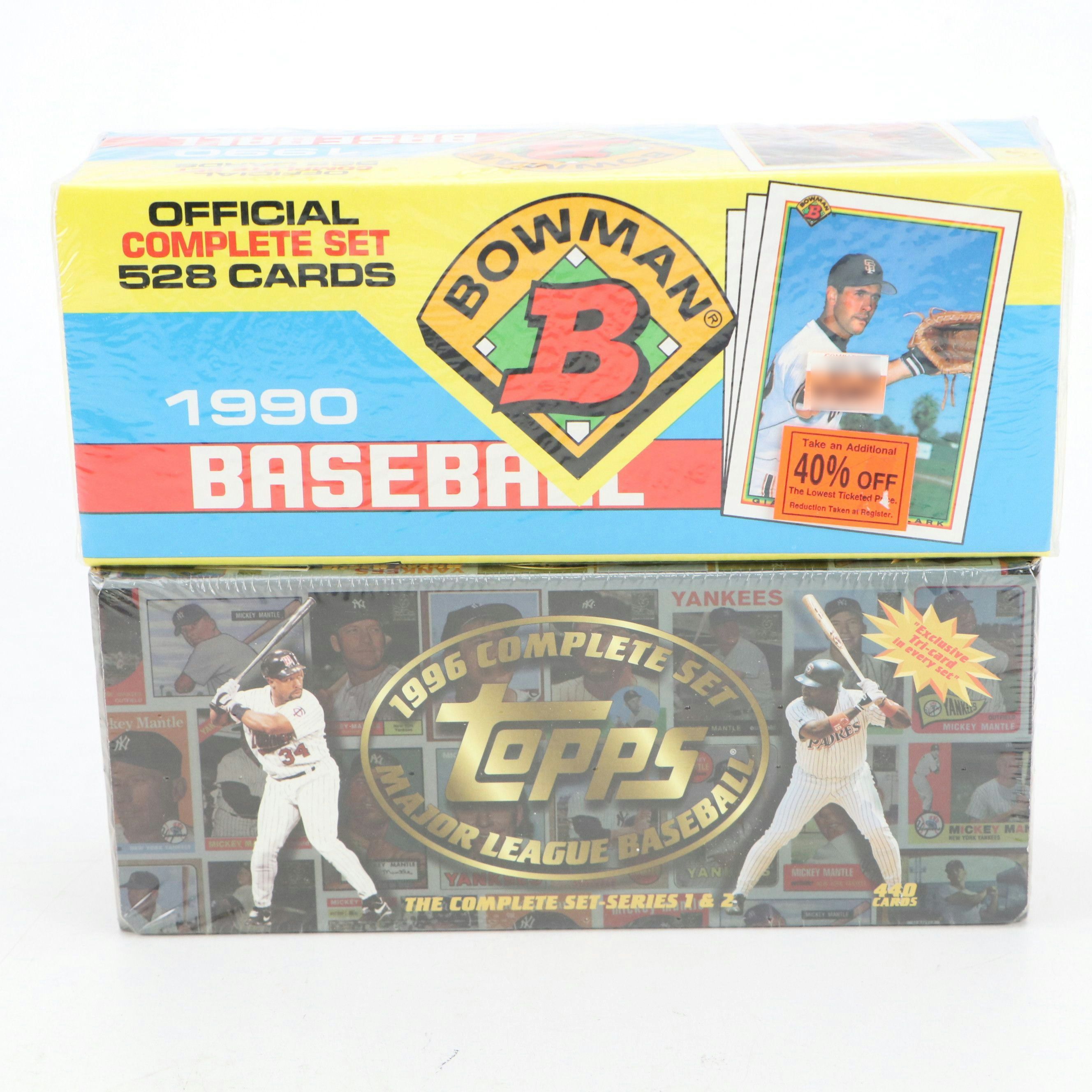 Topps, Score, and Bowman Unopened Complete Year Baseball Card Sets ...