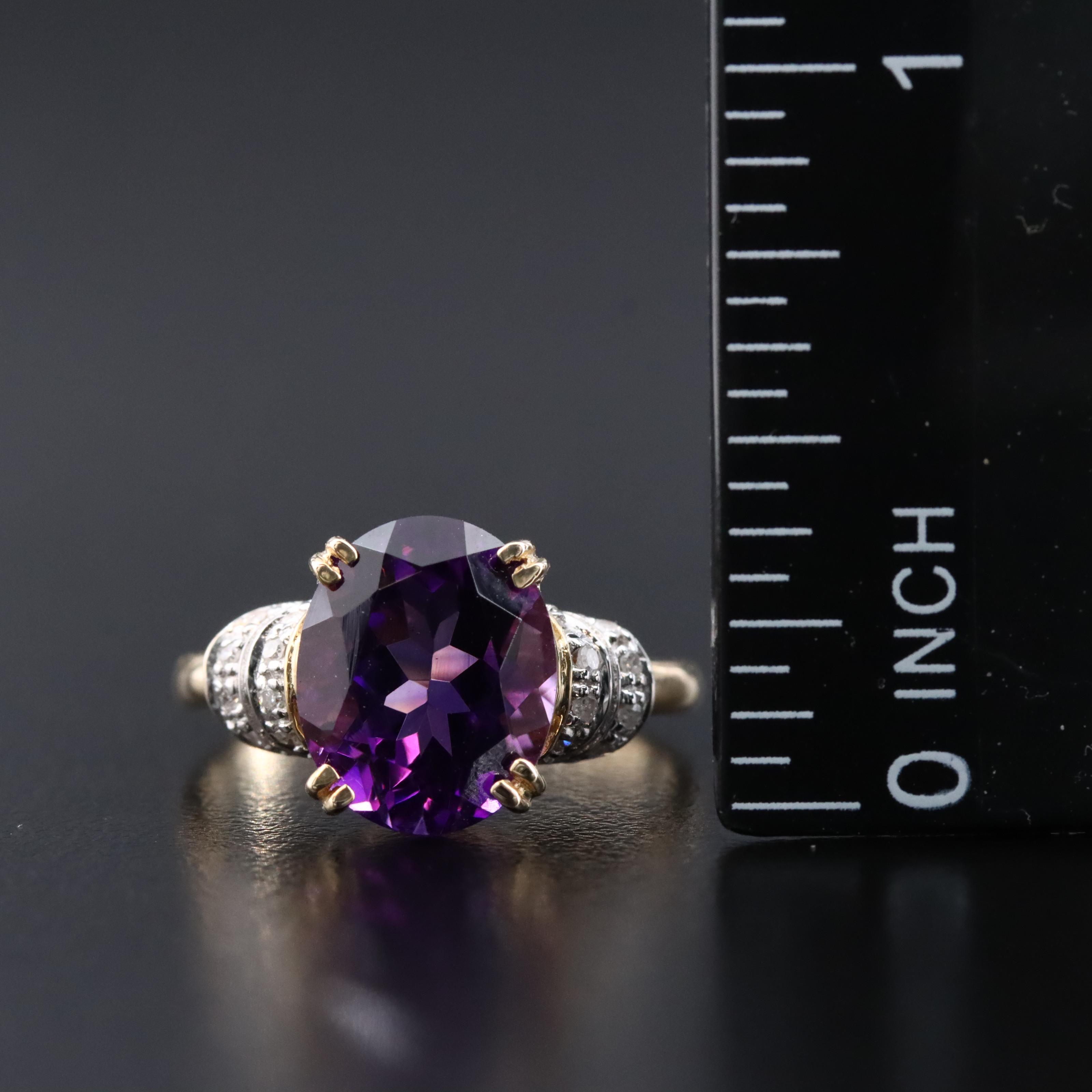10K Amethyst and Diamond Ring | EBTH