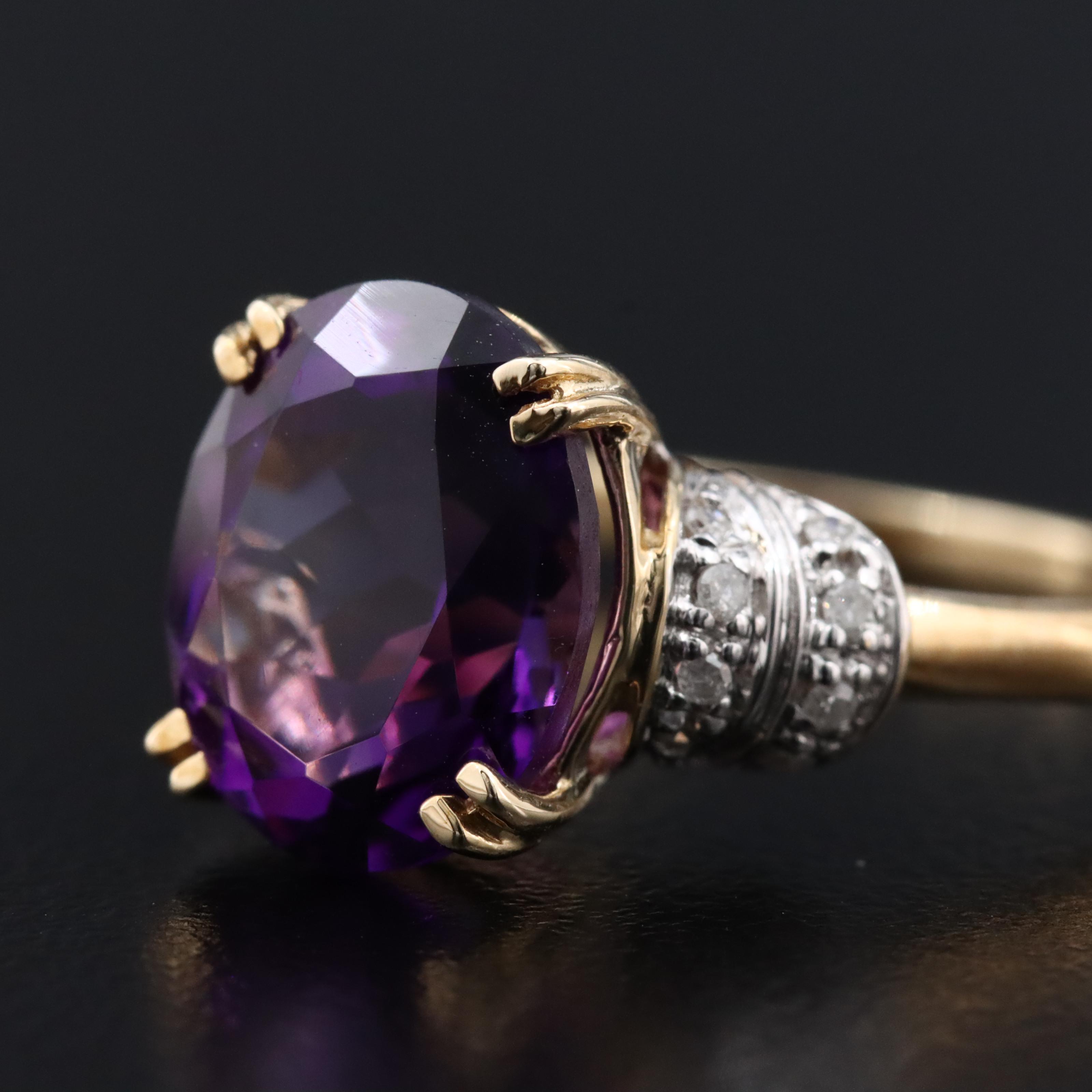 10K Amethyst and Diamond Ring | EBTH