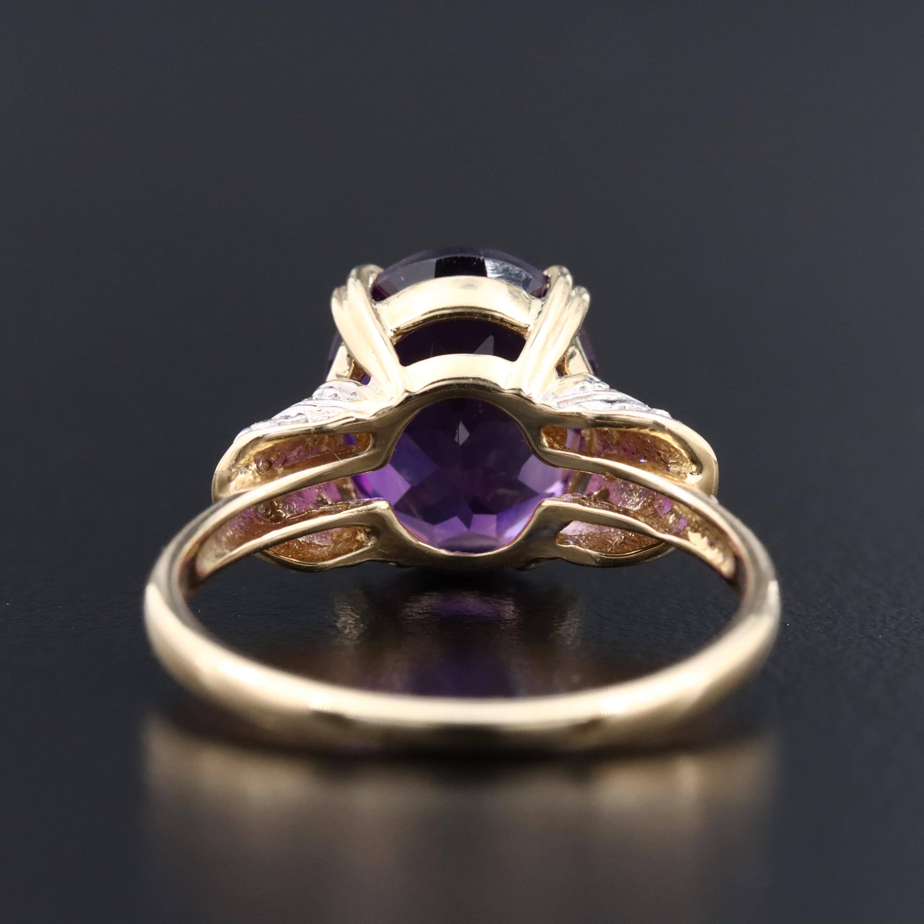 10K Amethyst and Diamond Ring | EBTH