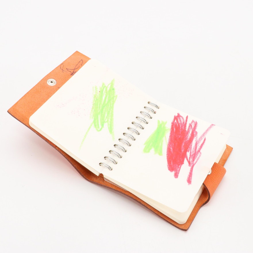 Hermès Ulysse Mini Sketchbook Cover In Orange Togo Leather | Ebth