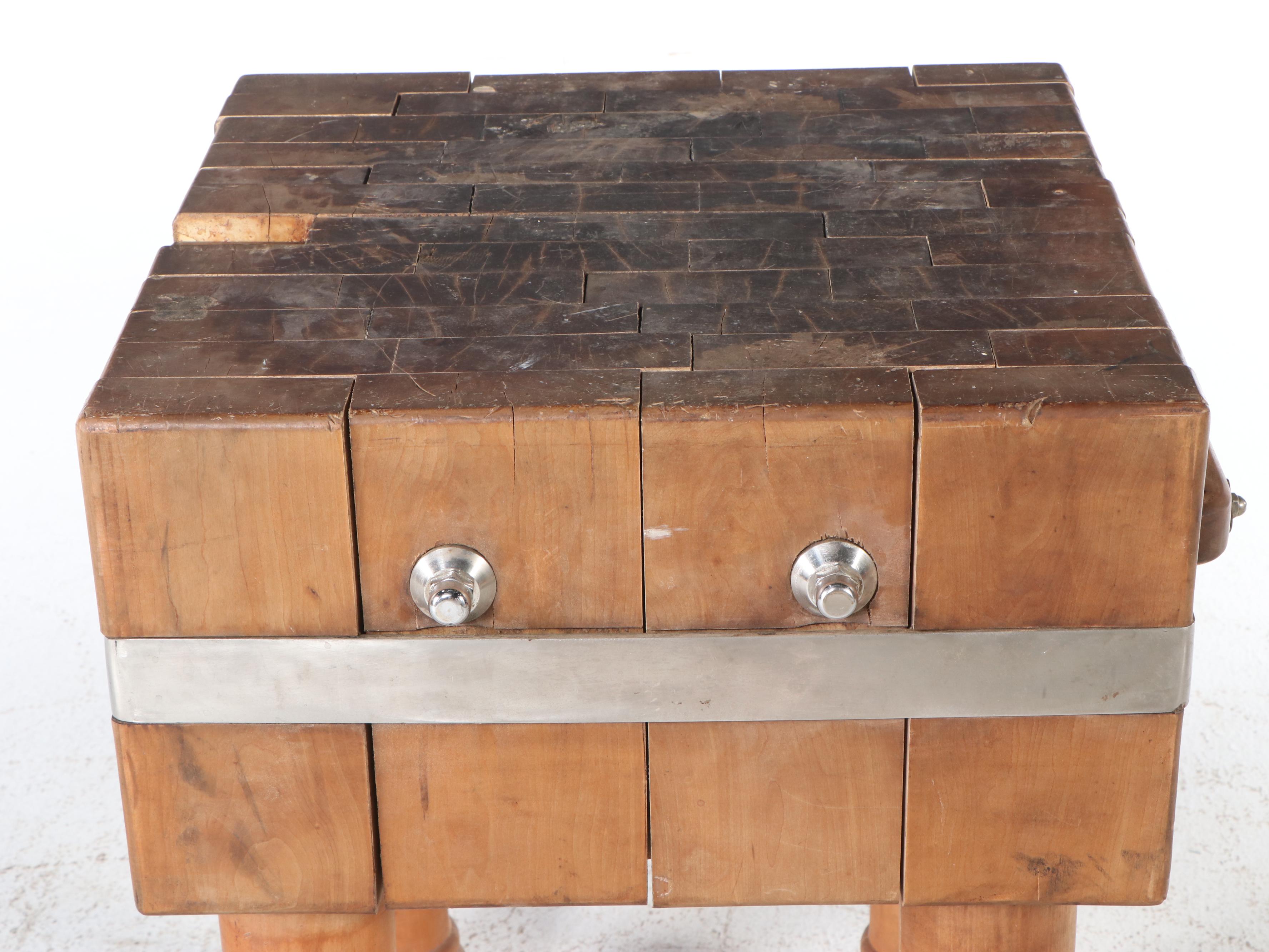 Staved Wood Butcher's Block Kitchen Island | EBTH