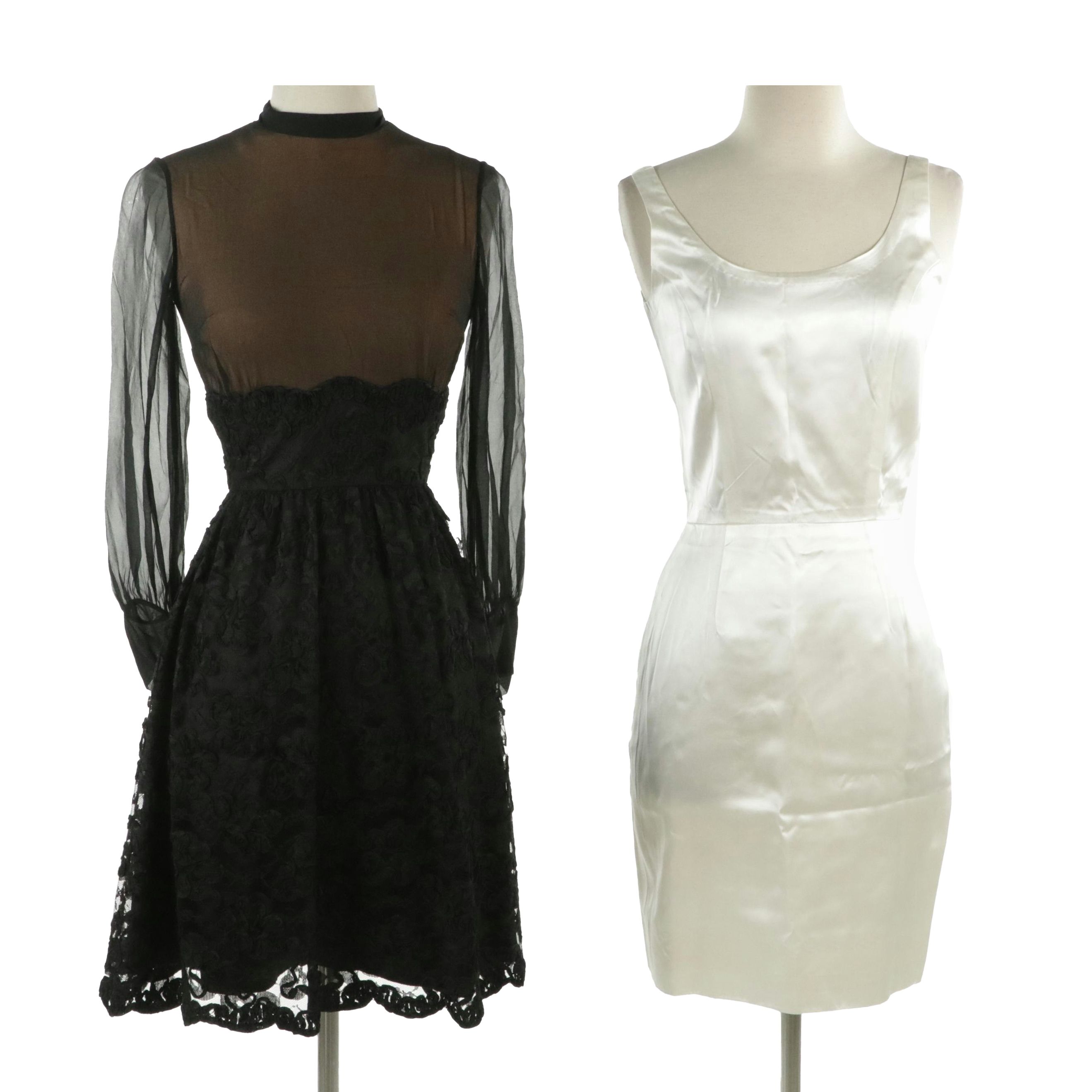 Frances Henaghan Illusion Bodice Ribbon Lace Dress and Other Satin ...