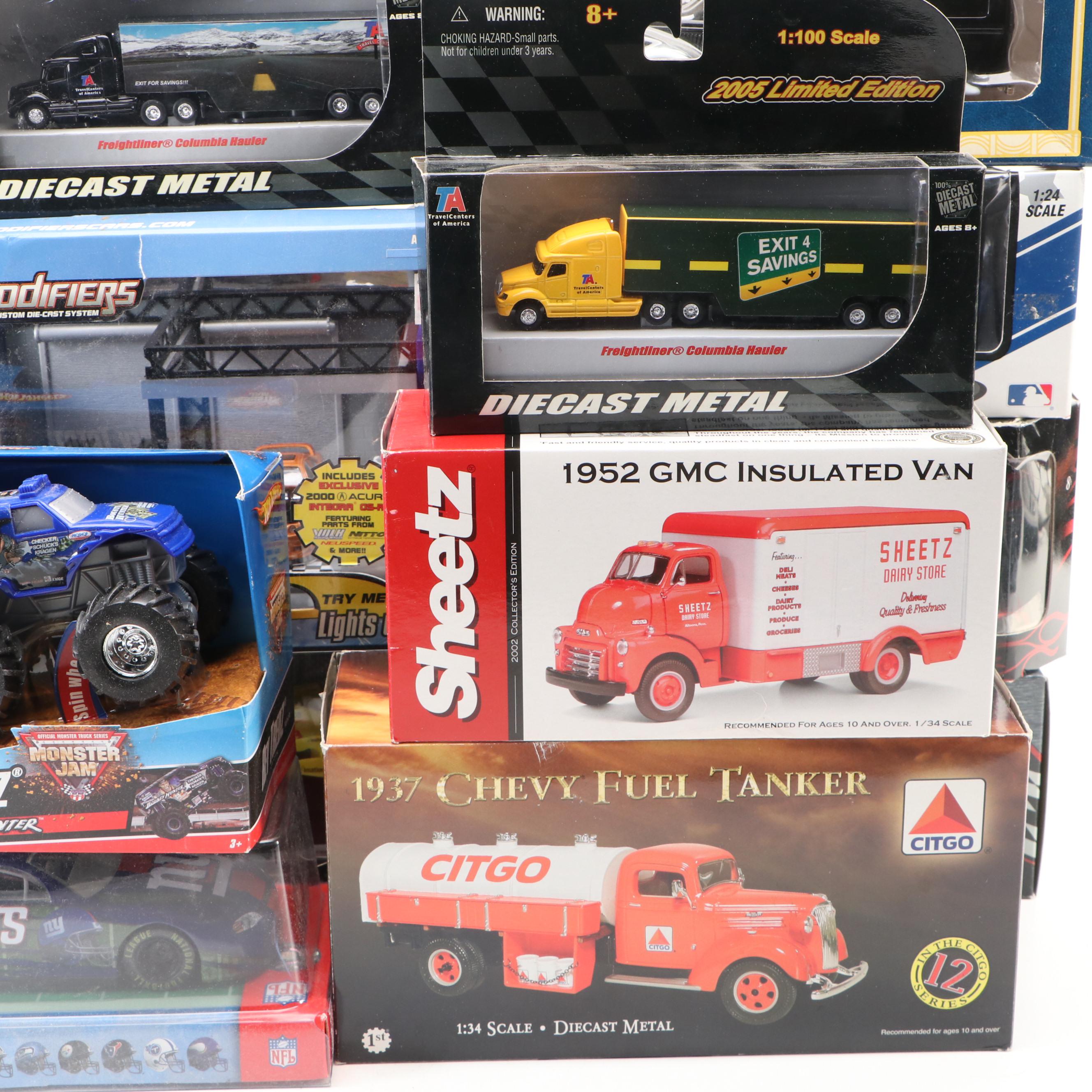 Maisto, Citgo, and Other Toy Trucks with Toy Cars, Late 20th-Early 21st ...