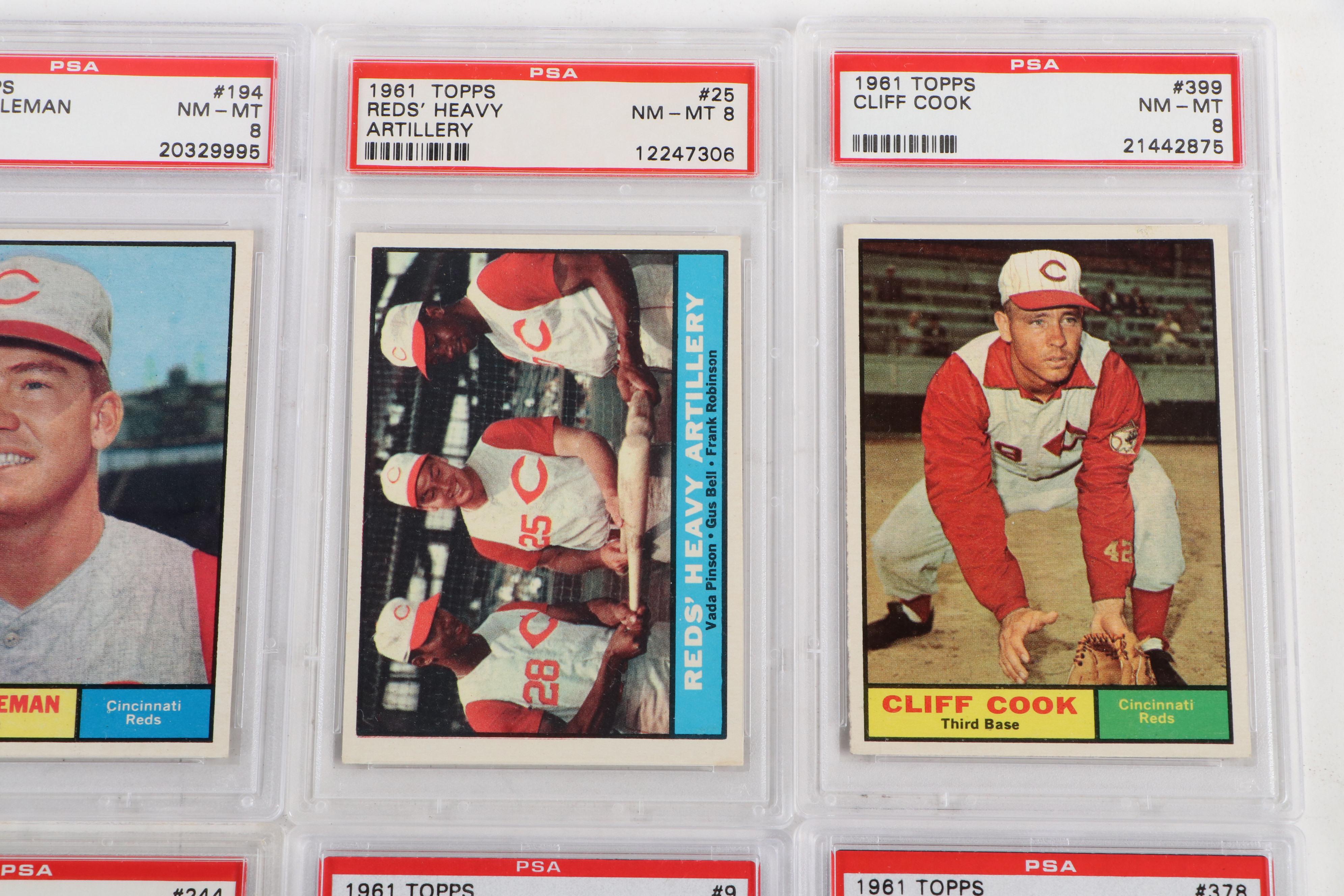 1961 Topps PSA Graded Cincinnati Reds Baseball Cards with Cardenas, O ...