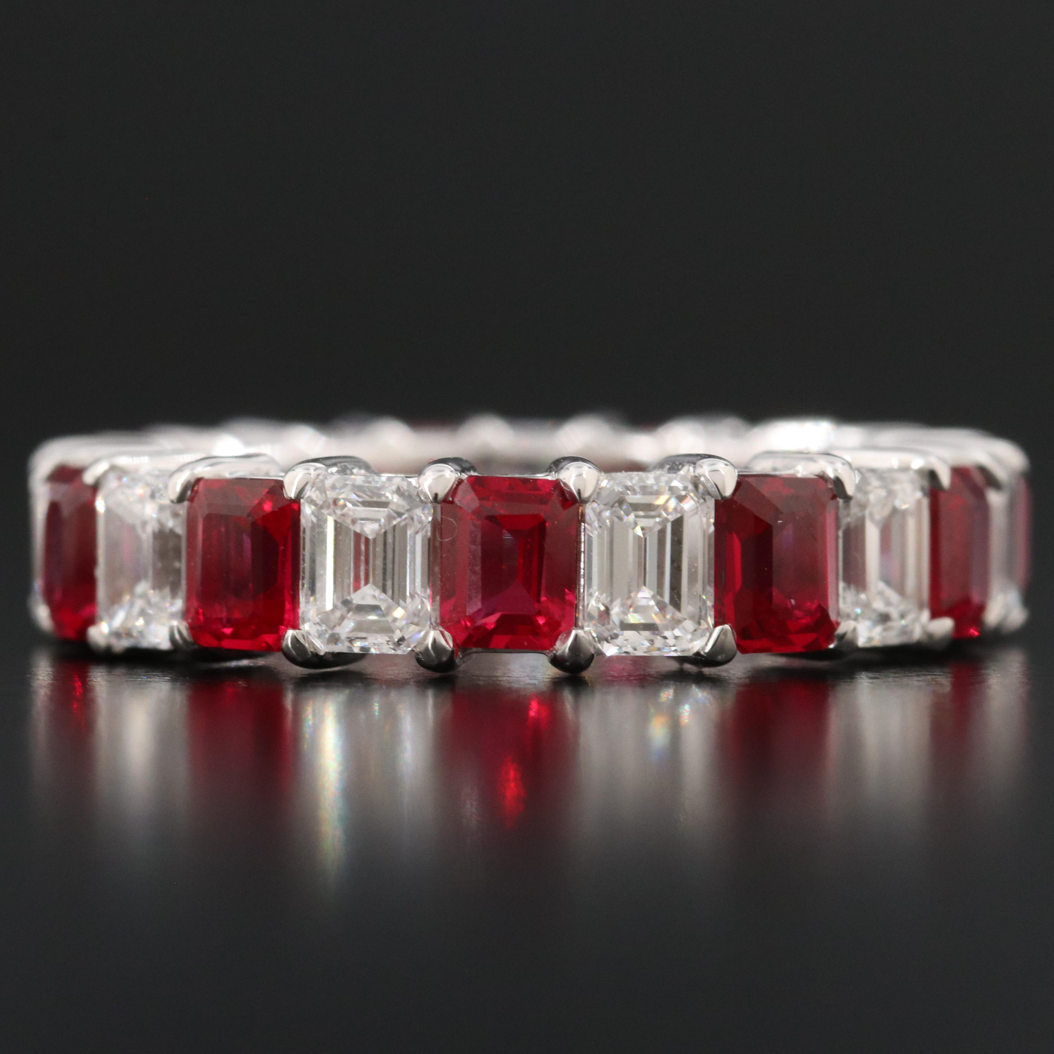 14K 2.65 CTW Lab Grown Diamond and Ruby Eternity Ring | EBTH