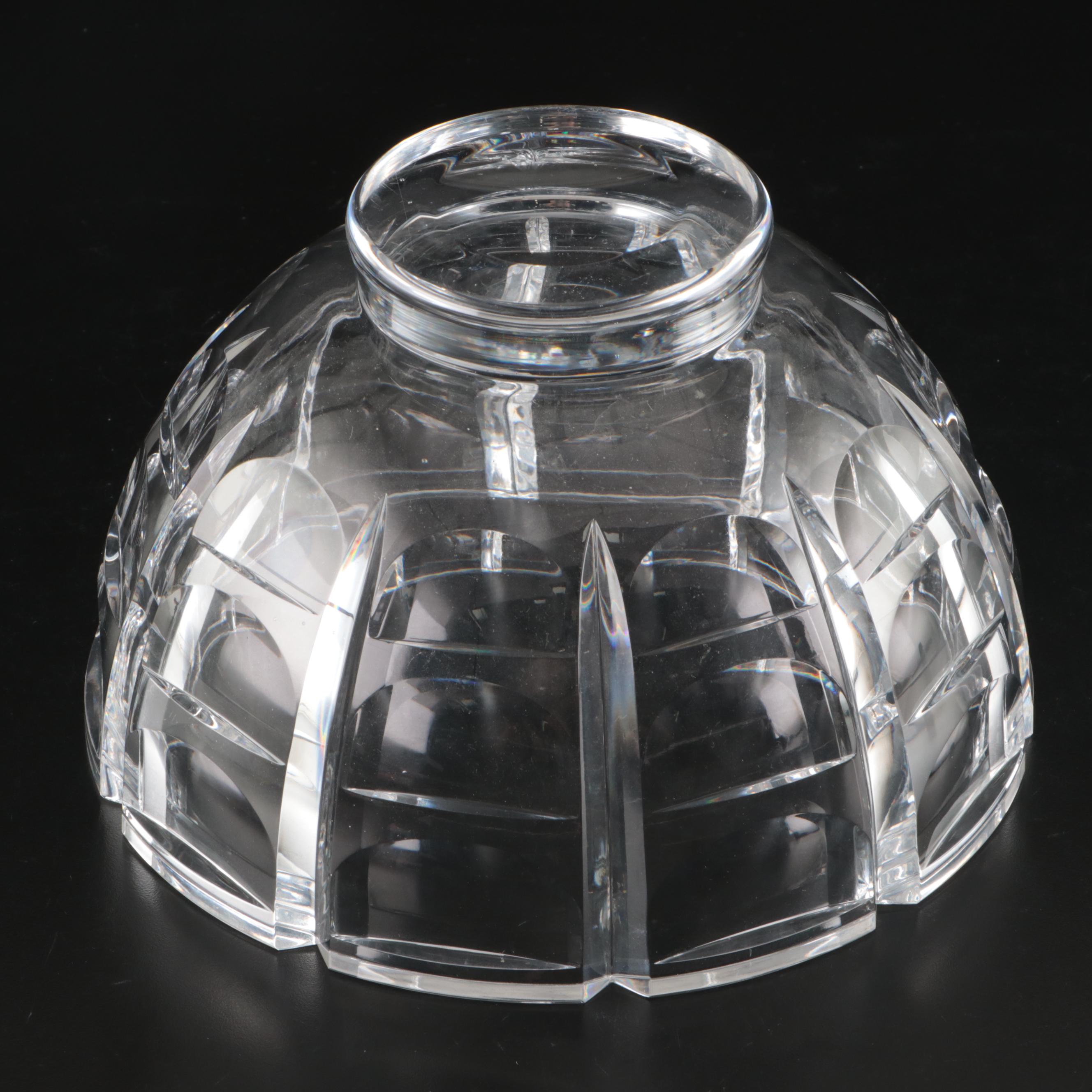 Orrefors "Thousand Windows" Crystal Footed Bowls and Vase, Mid/Late ...