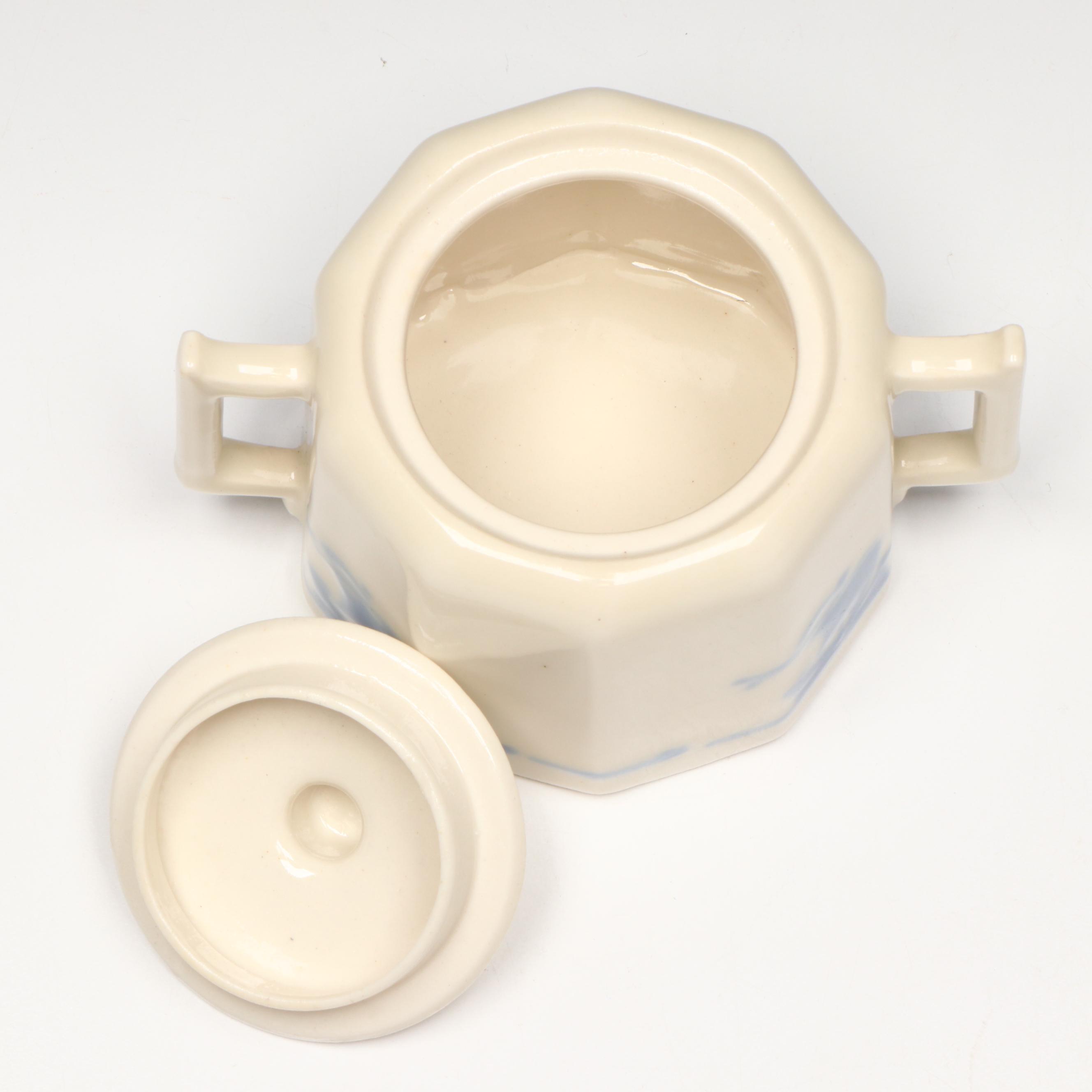 Rookwood Pottery Blue and White Shipware Ceramic Creamer and Sugar | EBTH