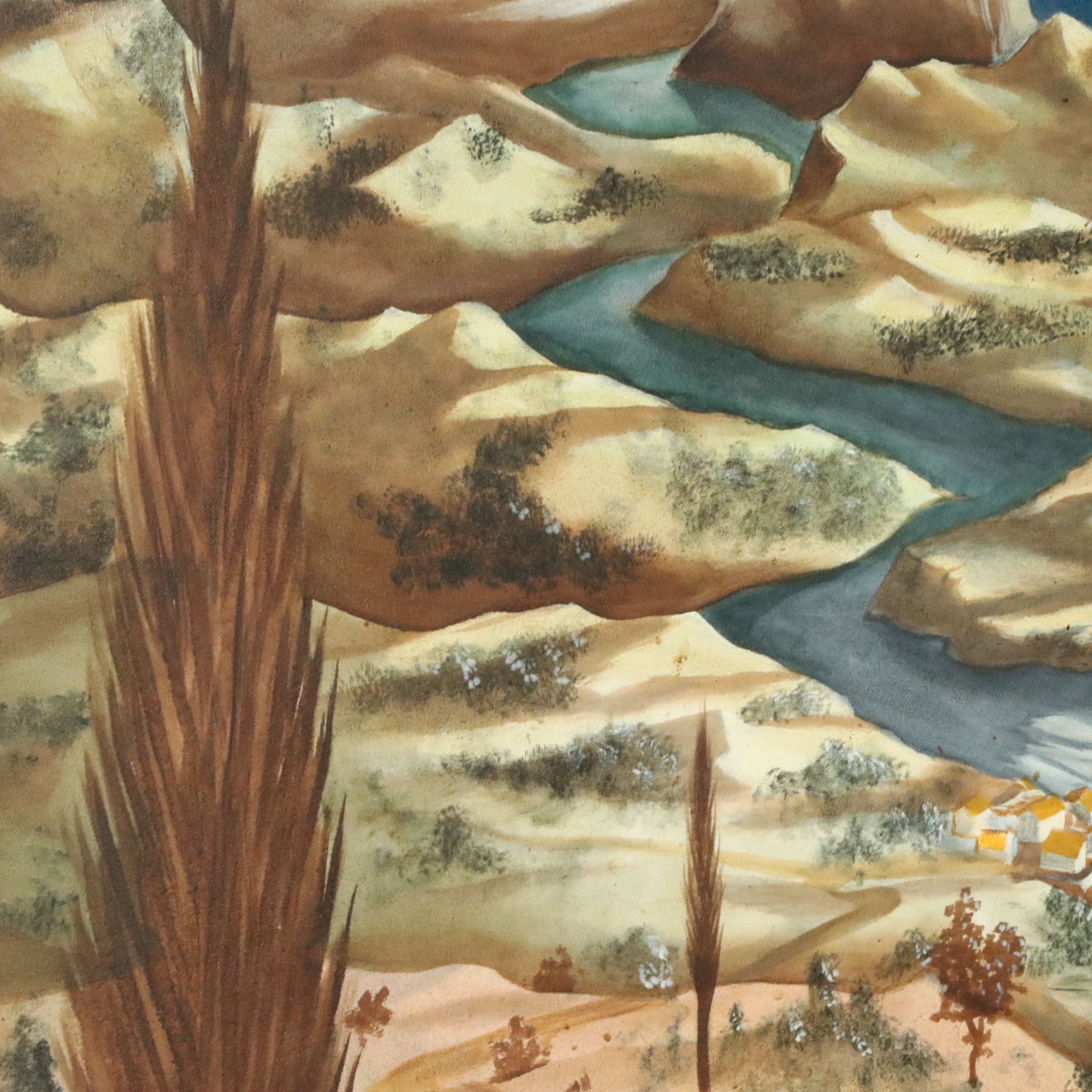 Large-Scale G. Wade Carmichael Scenic Oil Painting with Jester, 1989 | EBTH