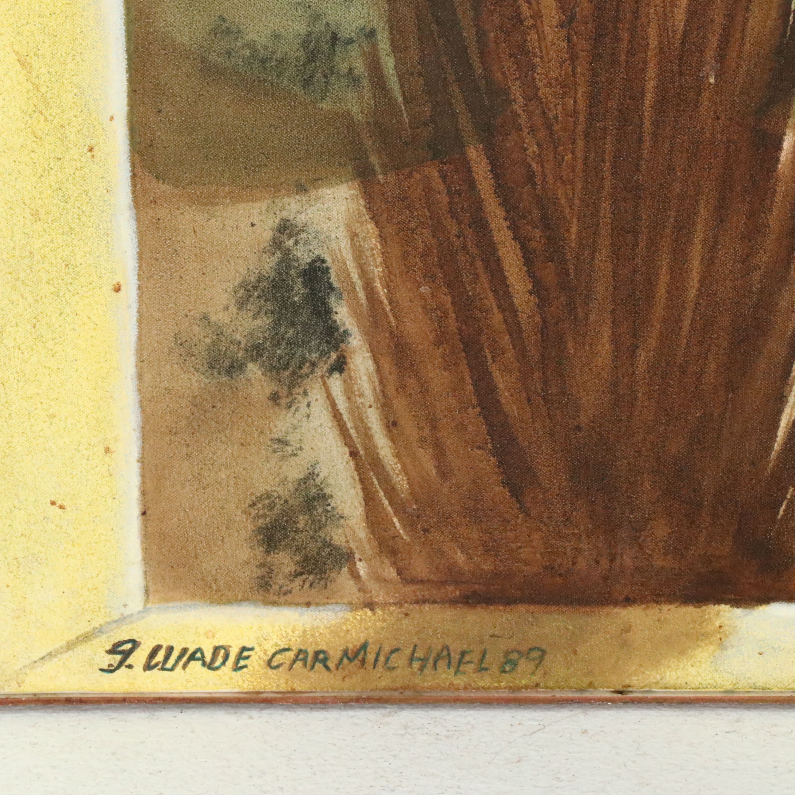 Large-Scale G. Wade Carmichael Scenic Oil Painting with Jester, 1989 | EBTH