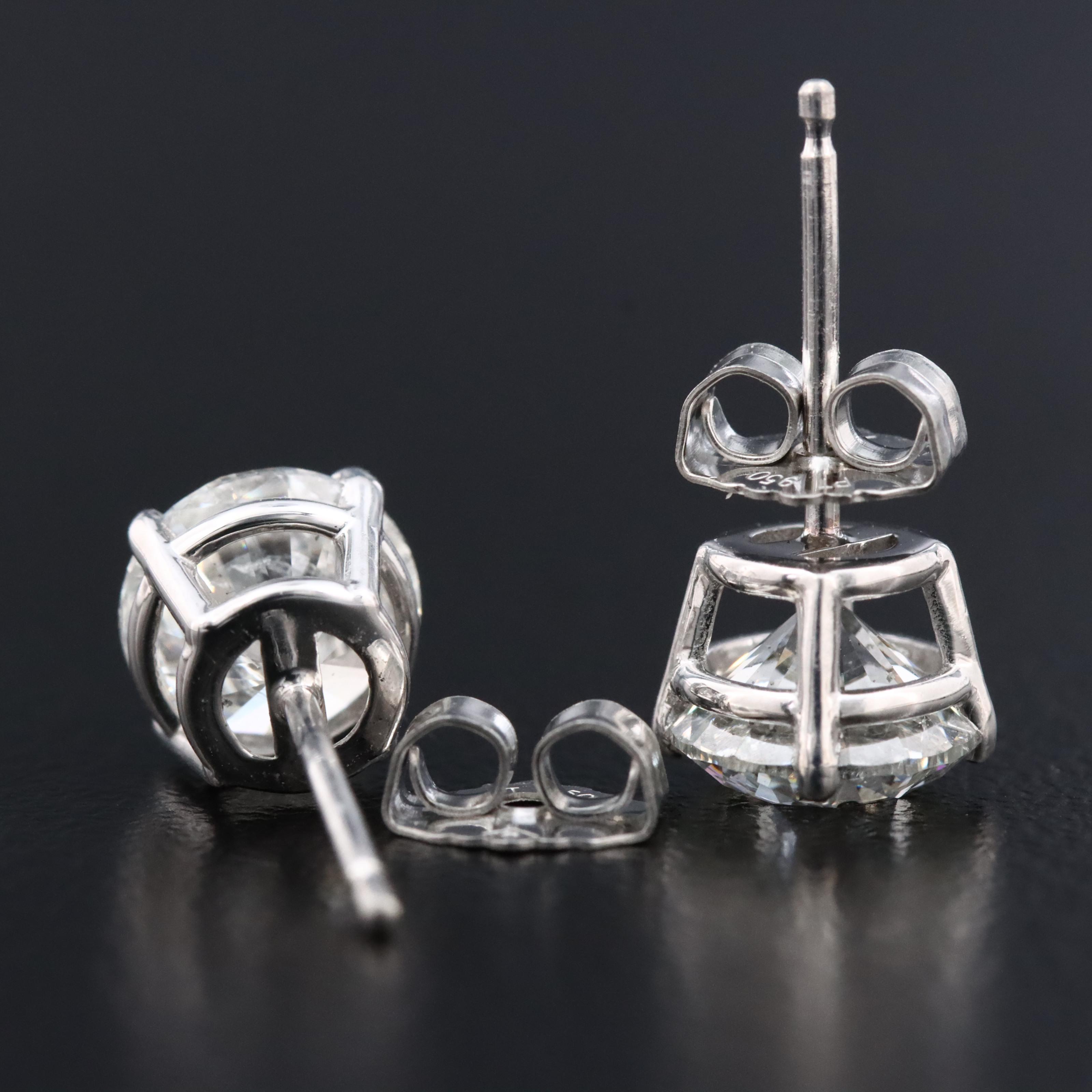 Platinum 2.04 CTW Diamond Stud Earrings with GIA eReports | EBTH