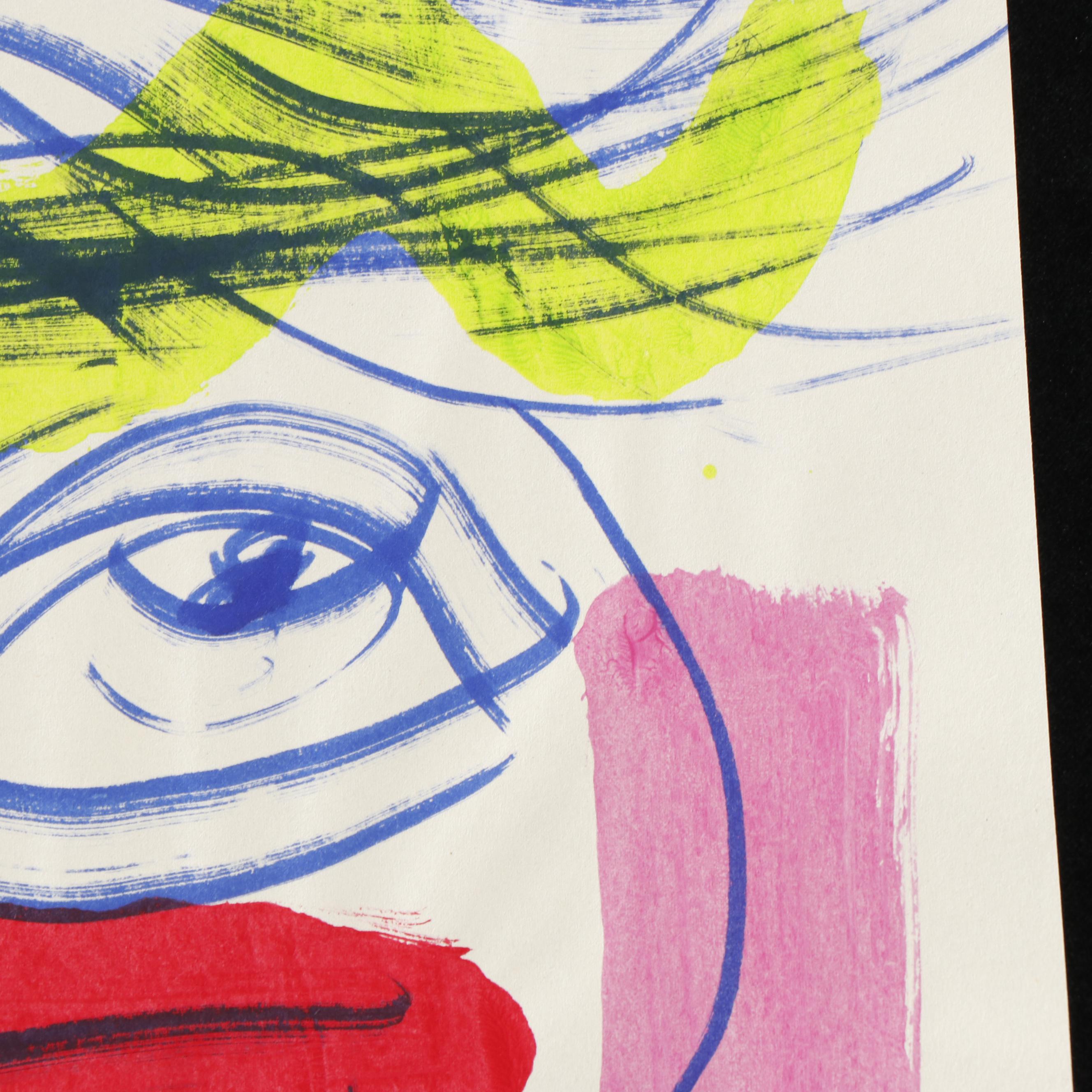 Peter Keil Abstract Acrylic Portrait Painting, Late 20th Century | EBTH
