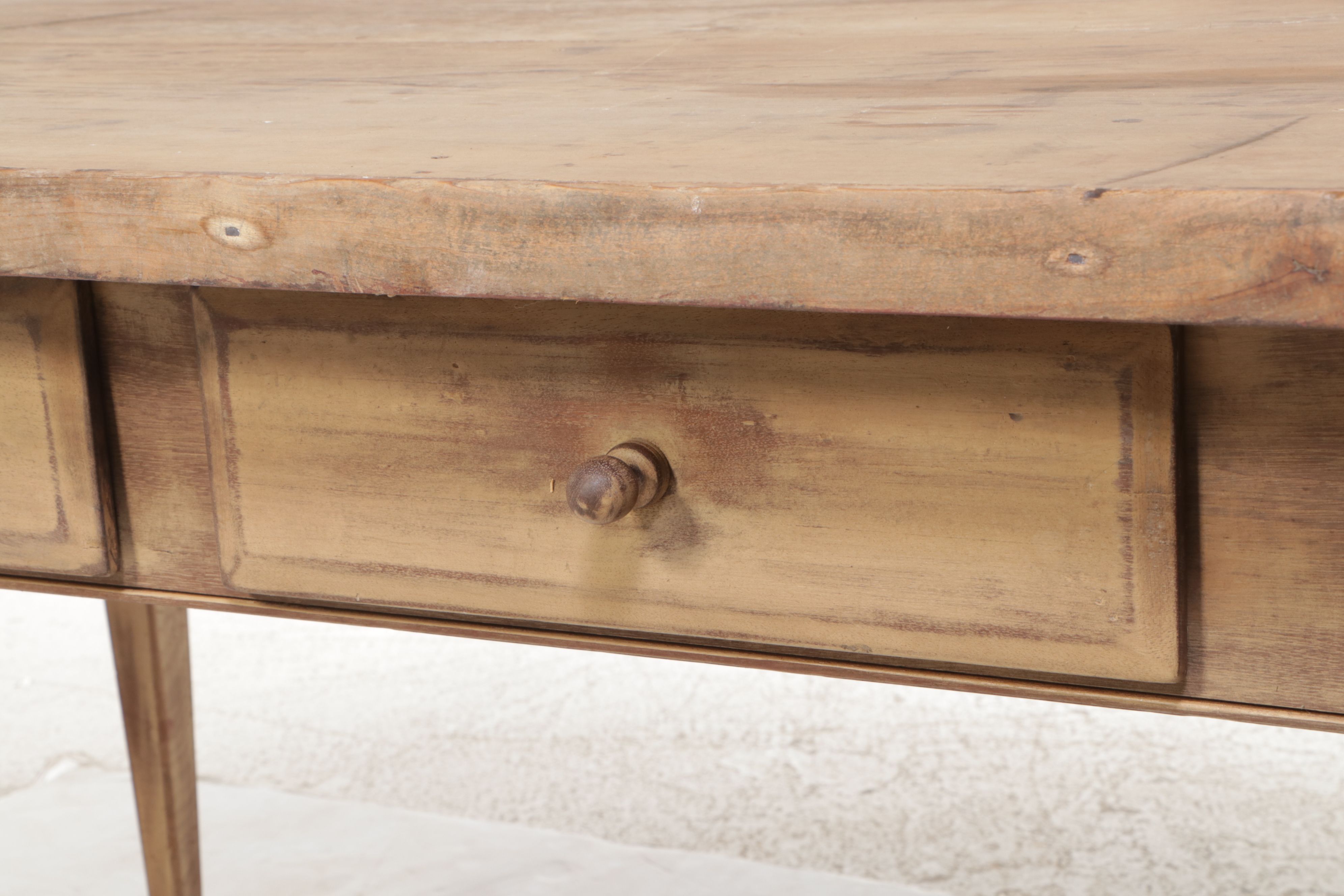 Hepplewhite Style Pine Two-Drawer Table | EBTH