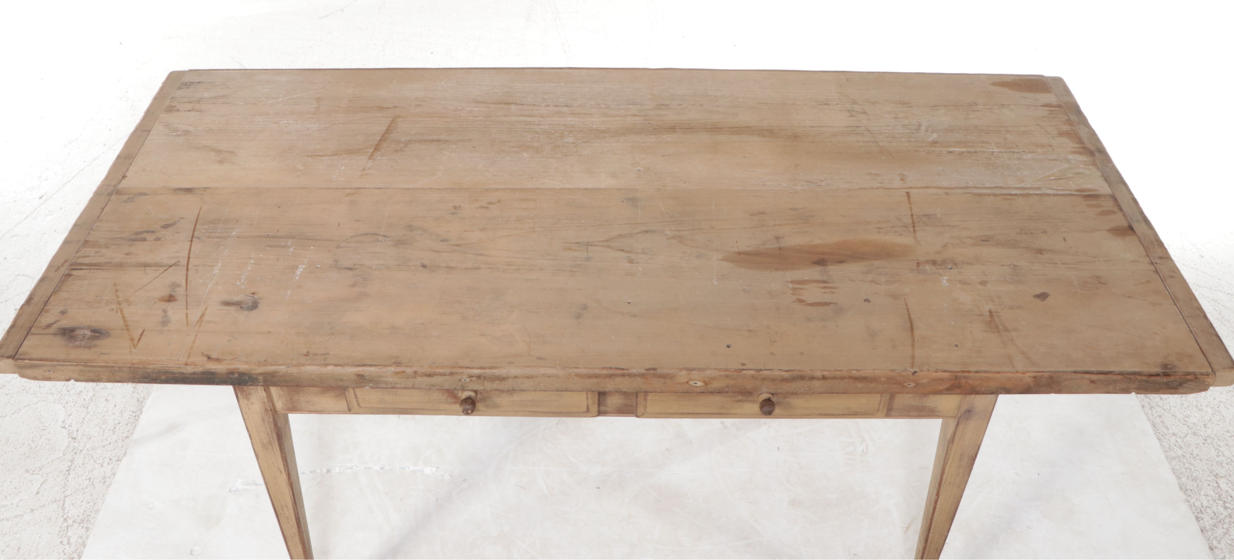 Hepplewhite Style Pine Two-Drawer Table | EBTH