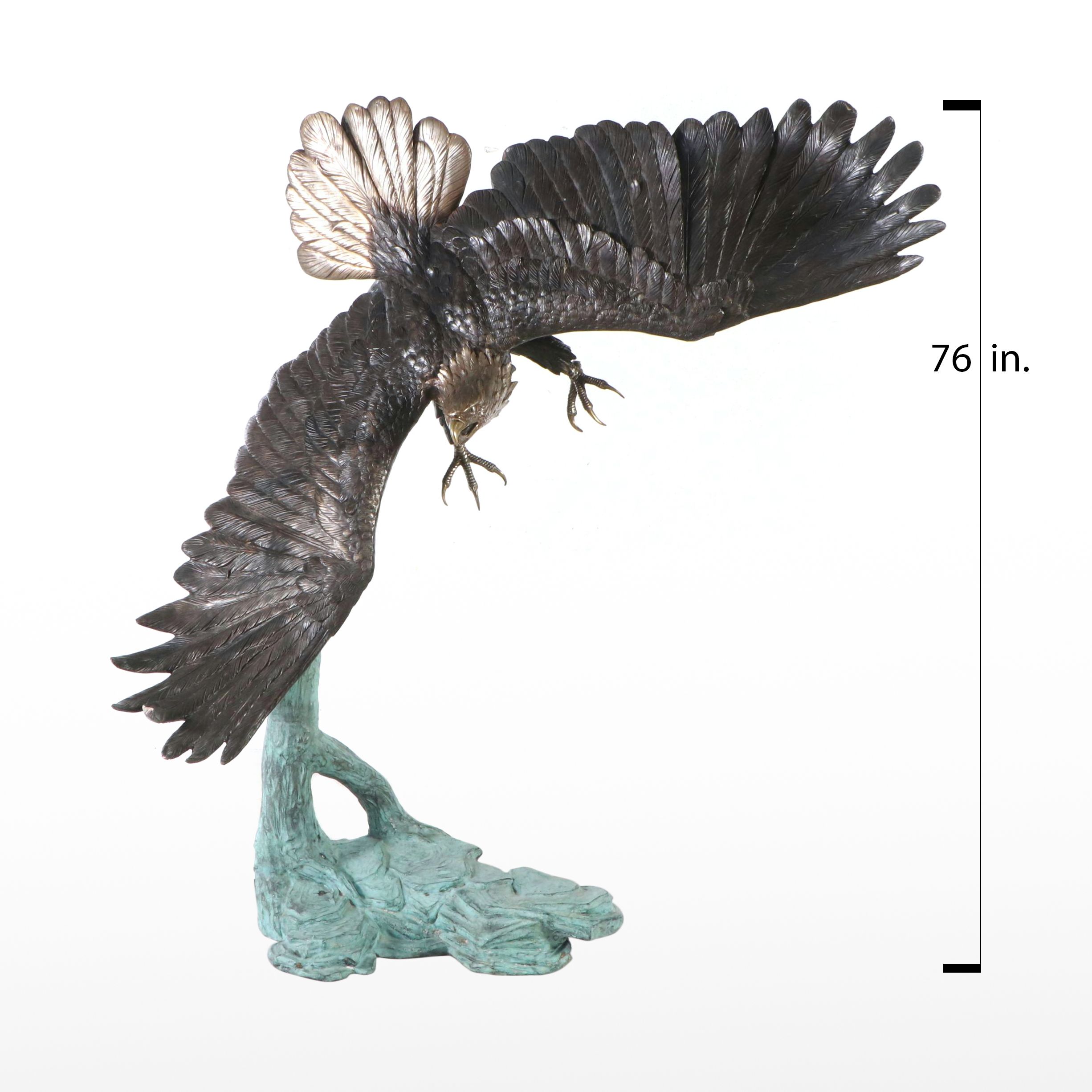 Design Toscano Cast Bronze "Final Approach" Eagle Sculpture | EBTH