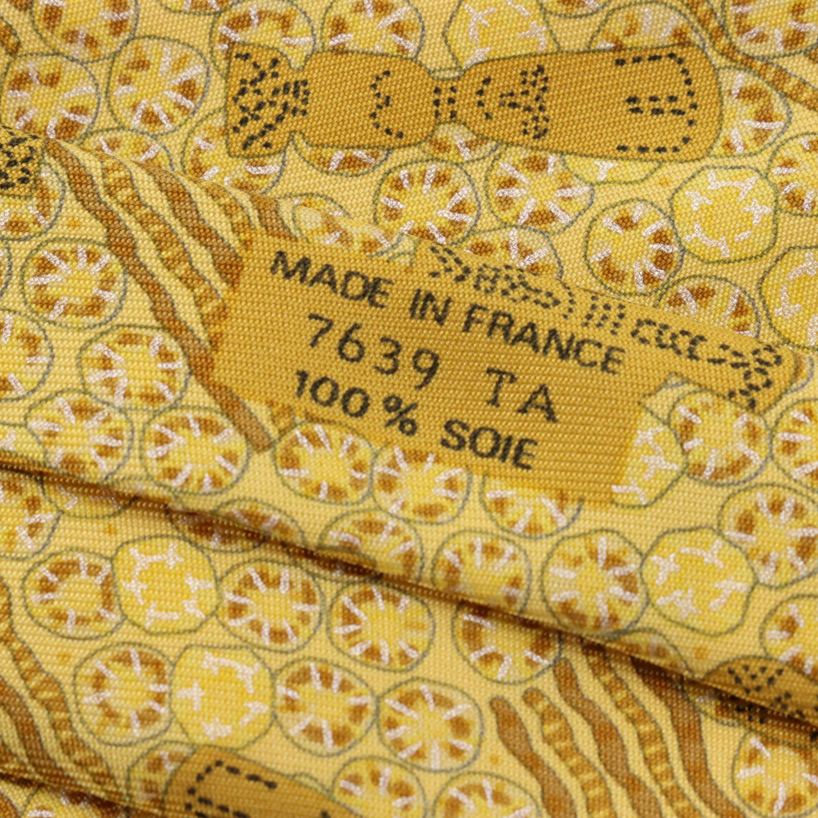 Hermès African Mask Pattern Necktie in Silk Twill | EBTH