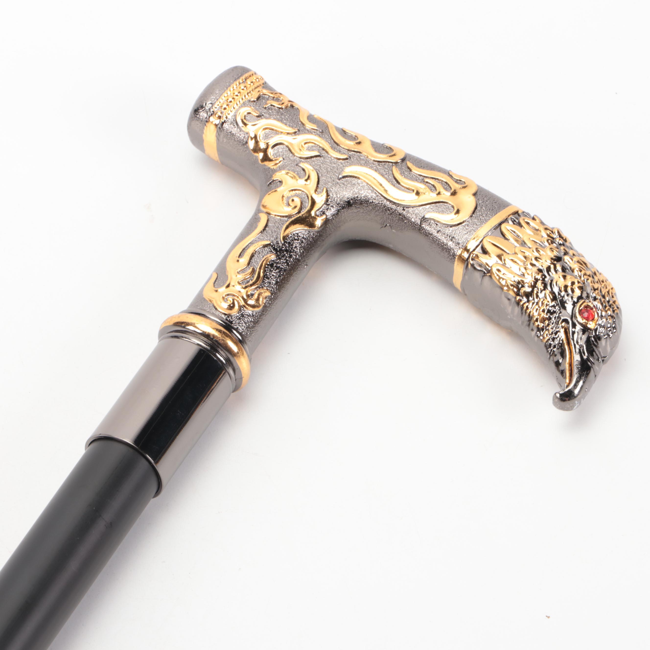 Embossed Eagle Head Derby-Handled Adjustable Sword Cane | EBTH
