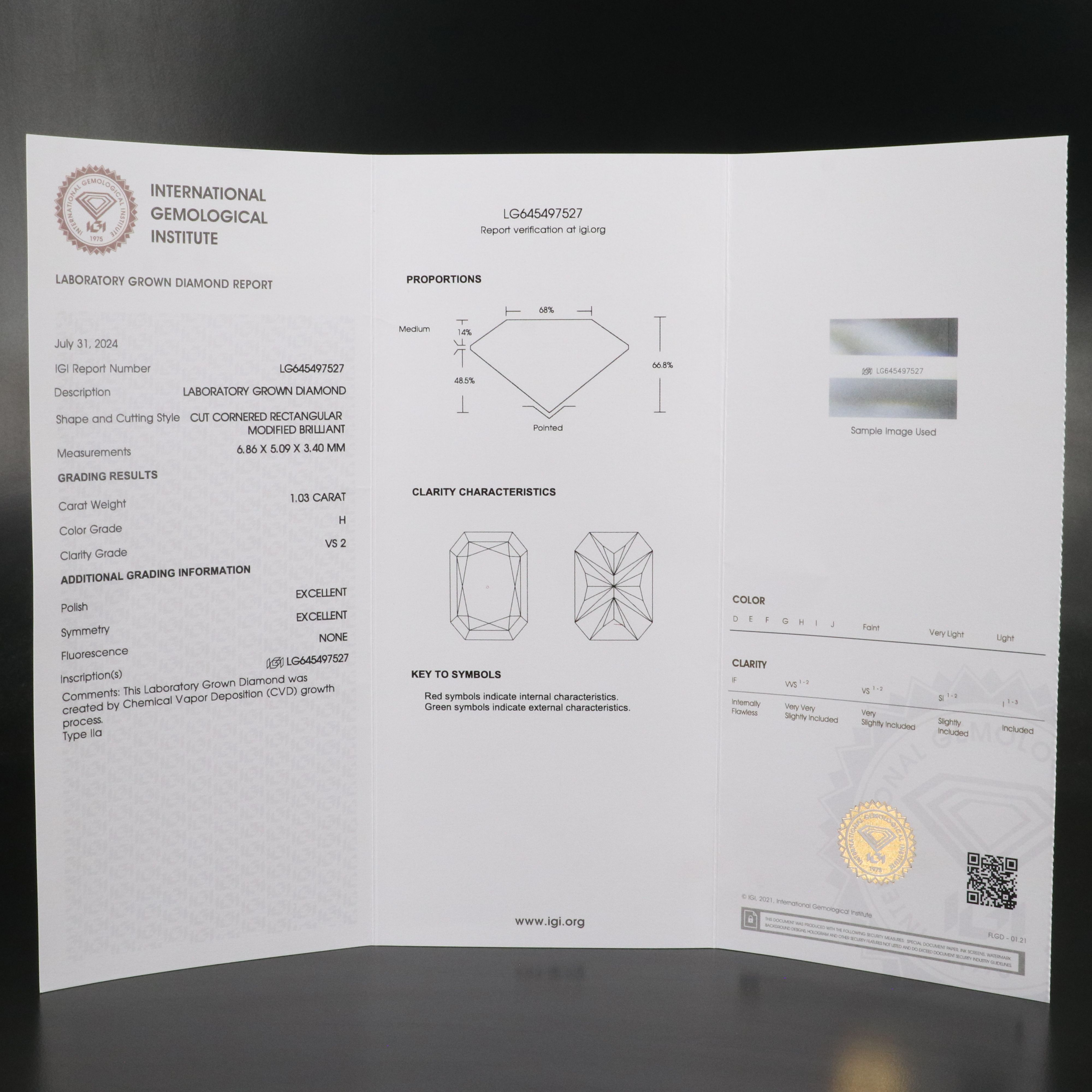 Loose 1.03 CT Lab Grown Diamond with IGI Report | EBTH