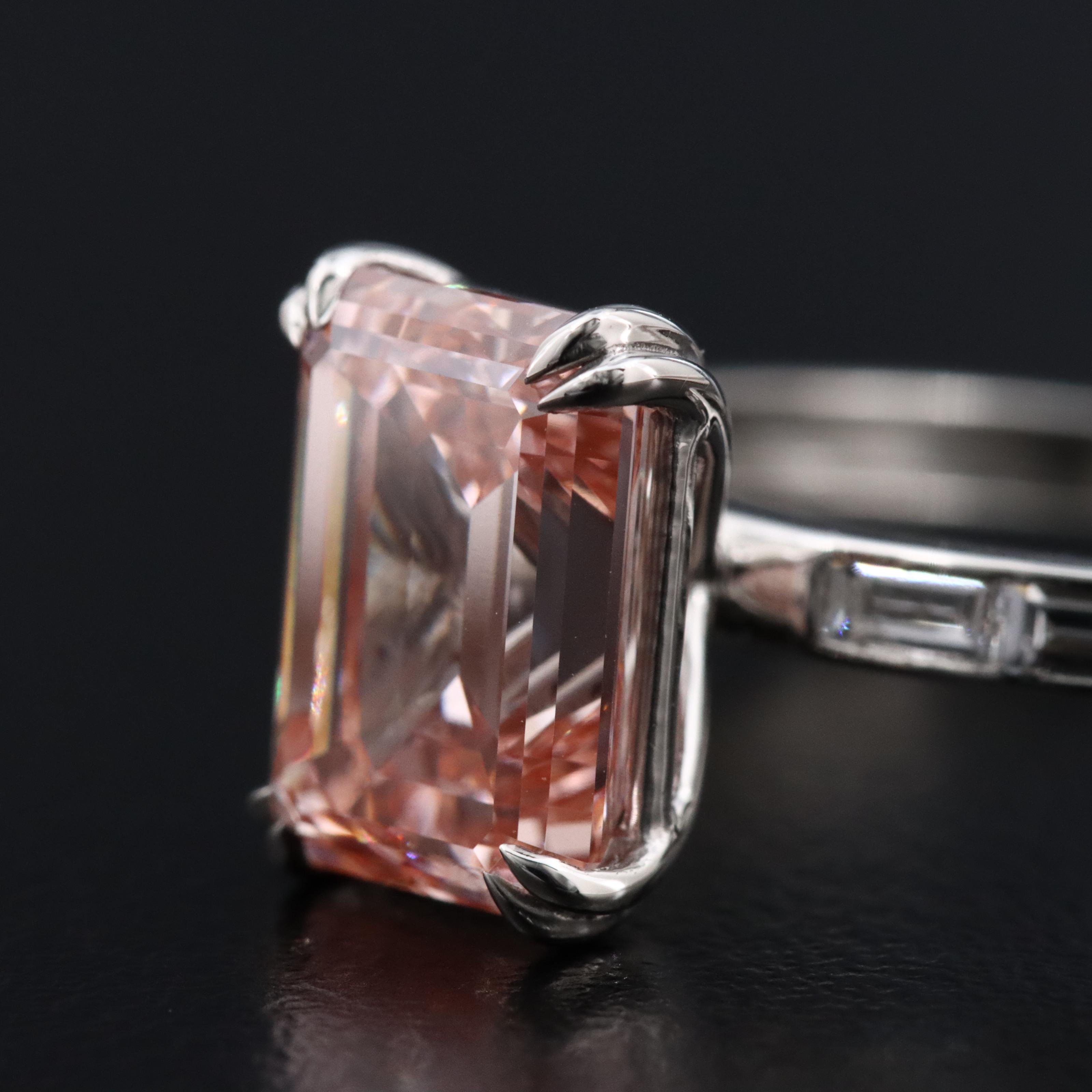 Platinum 3.39 CTW Lab Grown Diamond Ring with Fancy Pink Center and IGI ...