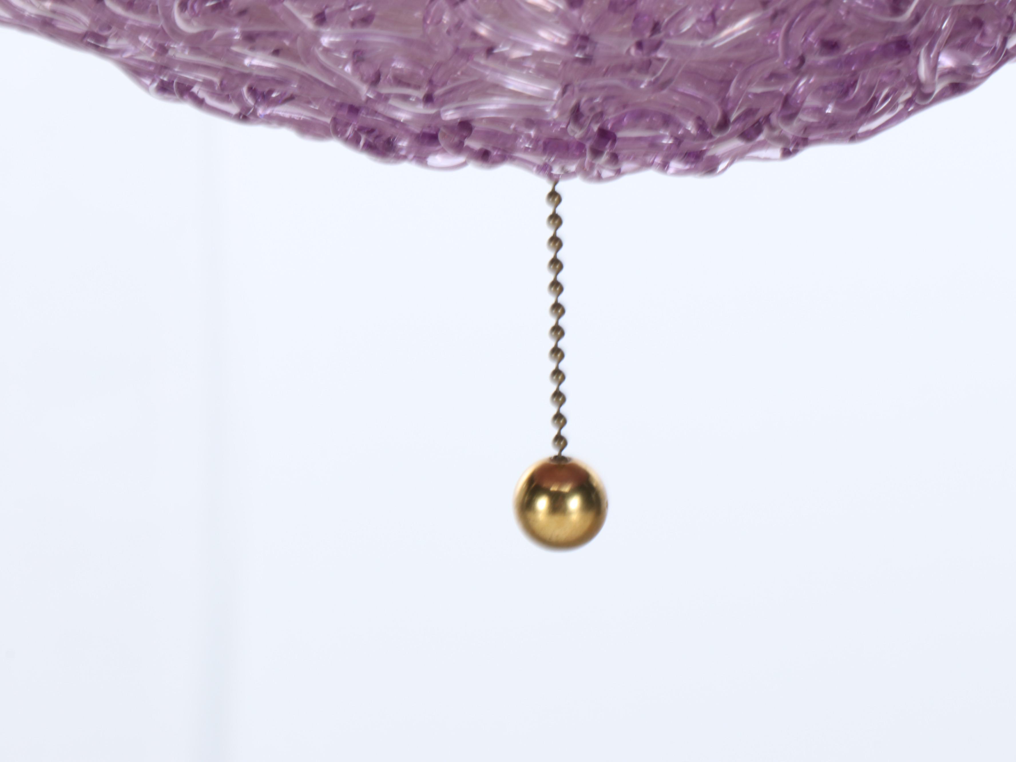 Mid Century Modern Style Purple Spaghetti Acrylic Pendant Swag Light | EBTH