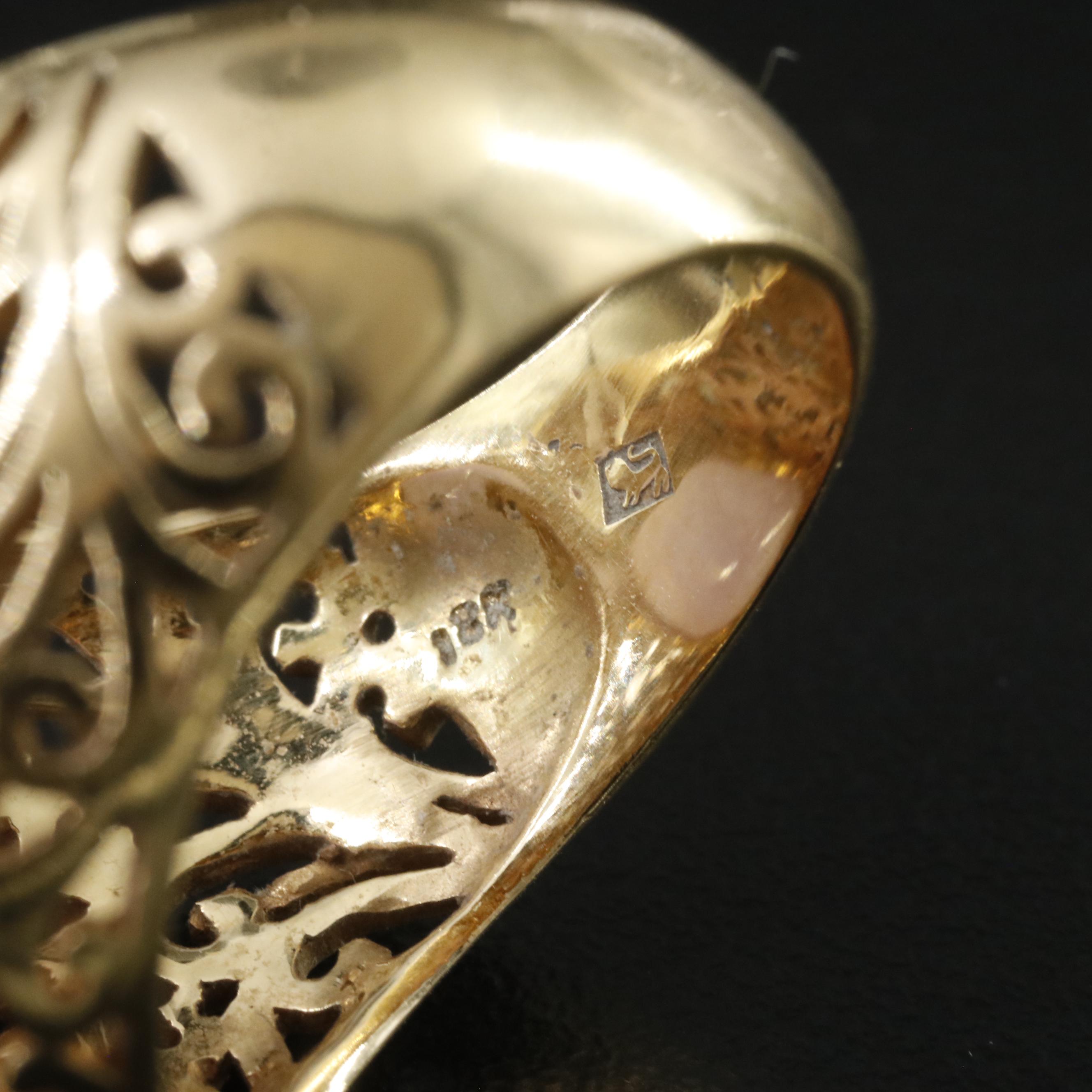 18K Jadeite Scrollwork Ring | EBTH