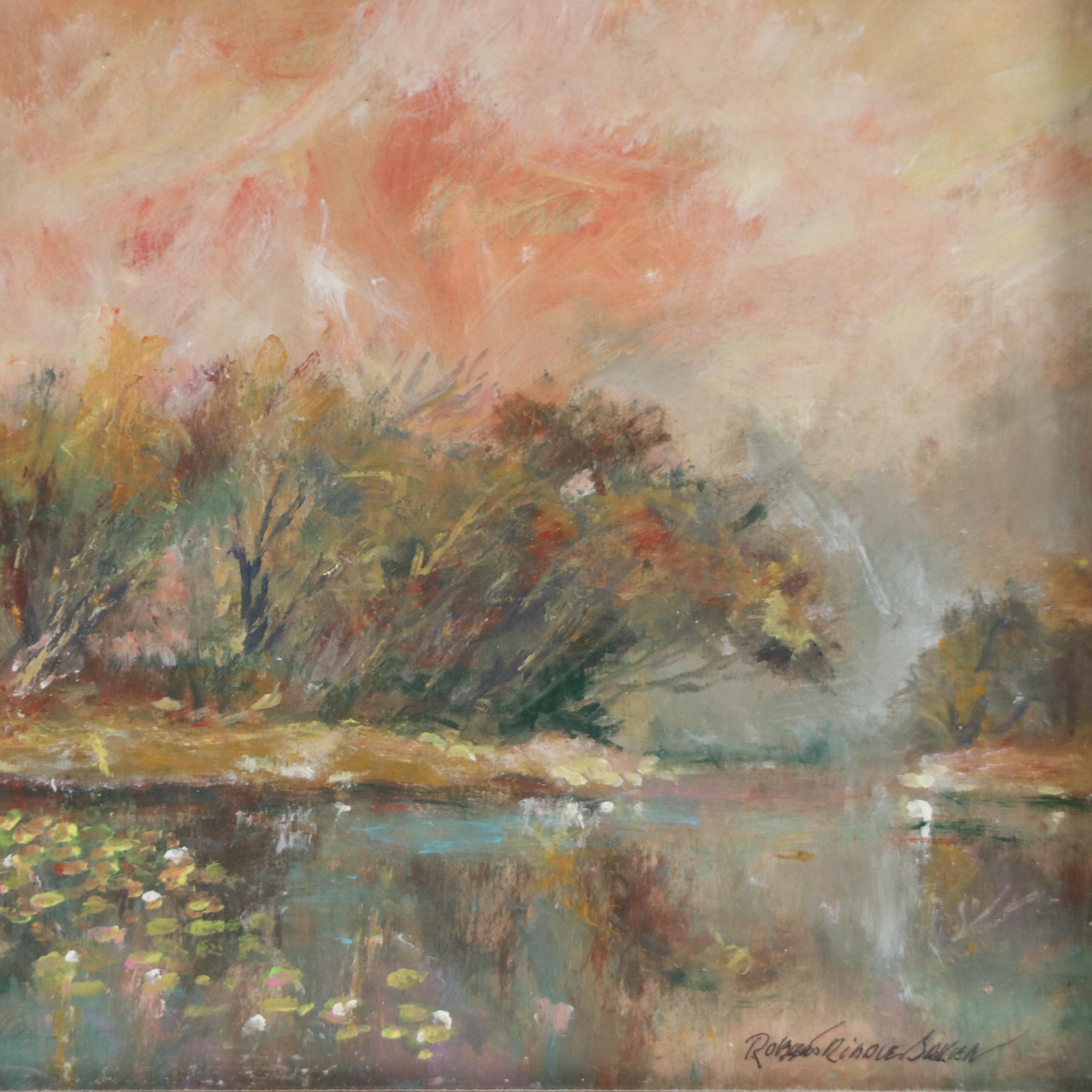 Robert Riddle Baker Landscape Acrylic Painting "Late Sun," 2025 | EBTH