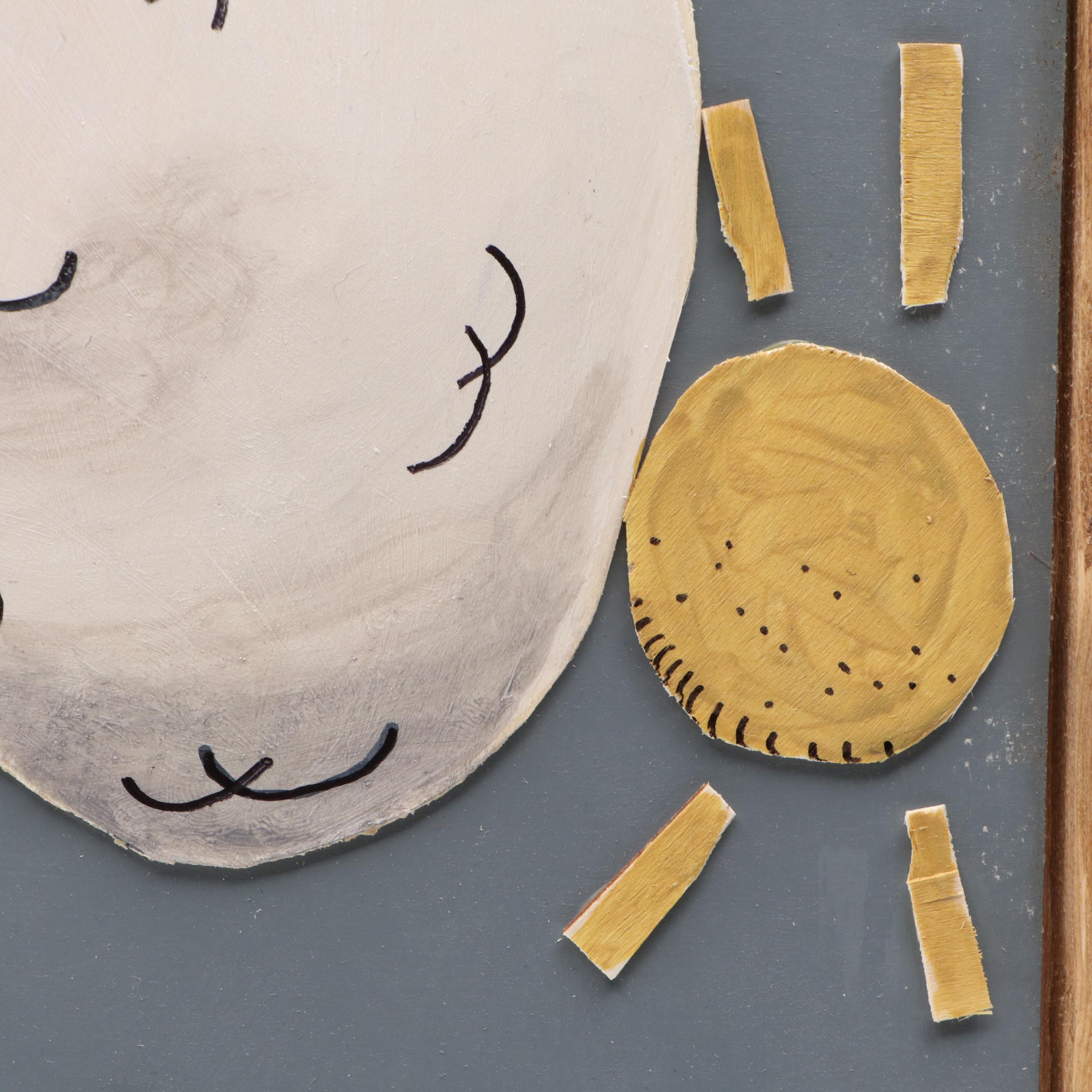 Aaron Wooten Dimensional Stylized Mixed Media Painting "The Airplane ...