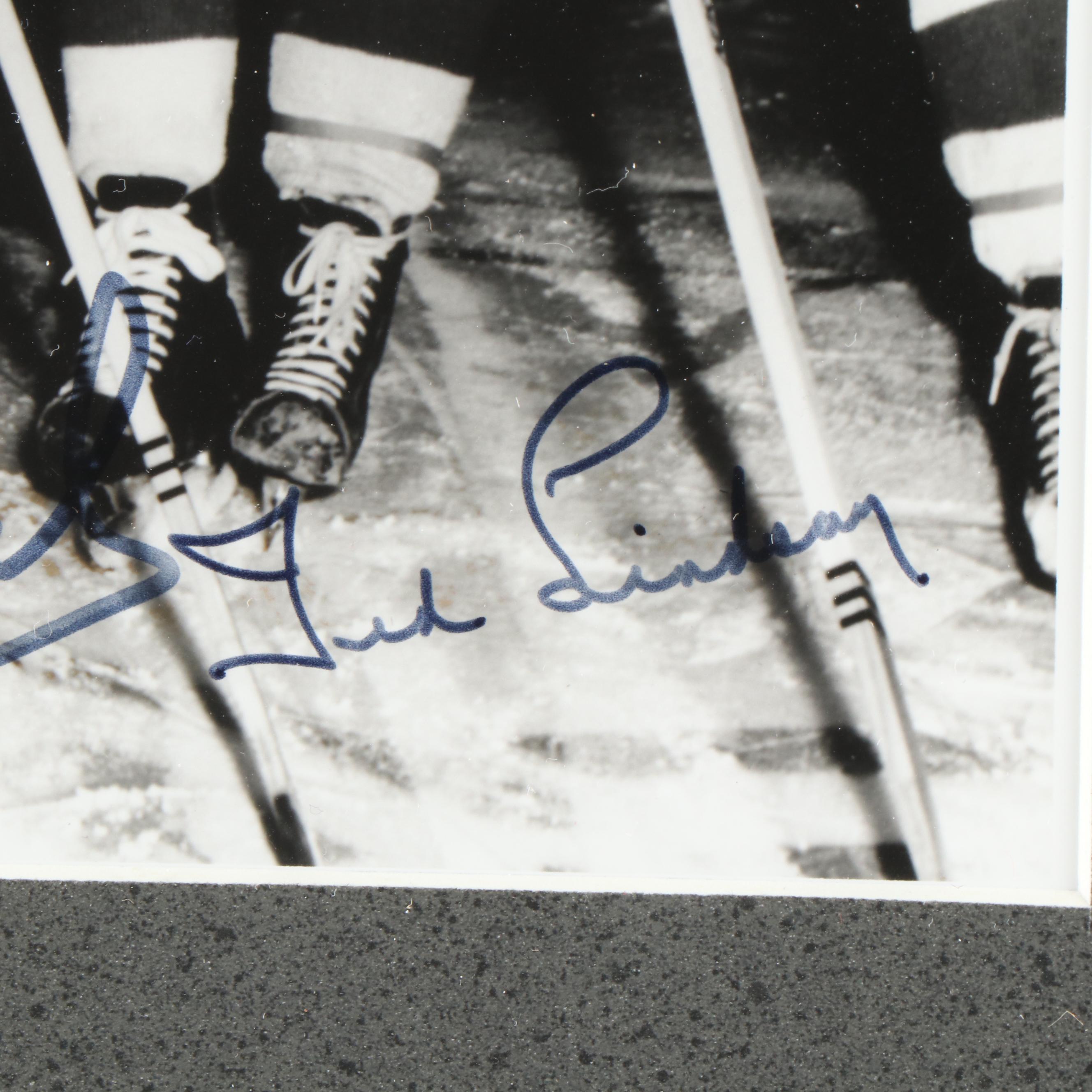 Gordie Howe, Sid Abel, Ted Lindsay Signed Photo, Detroit Red Wings, HOF ...