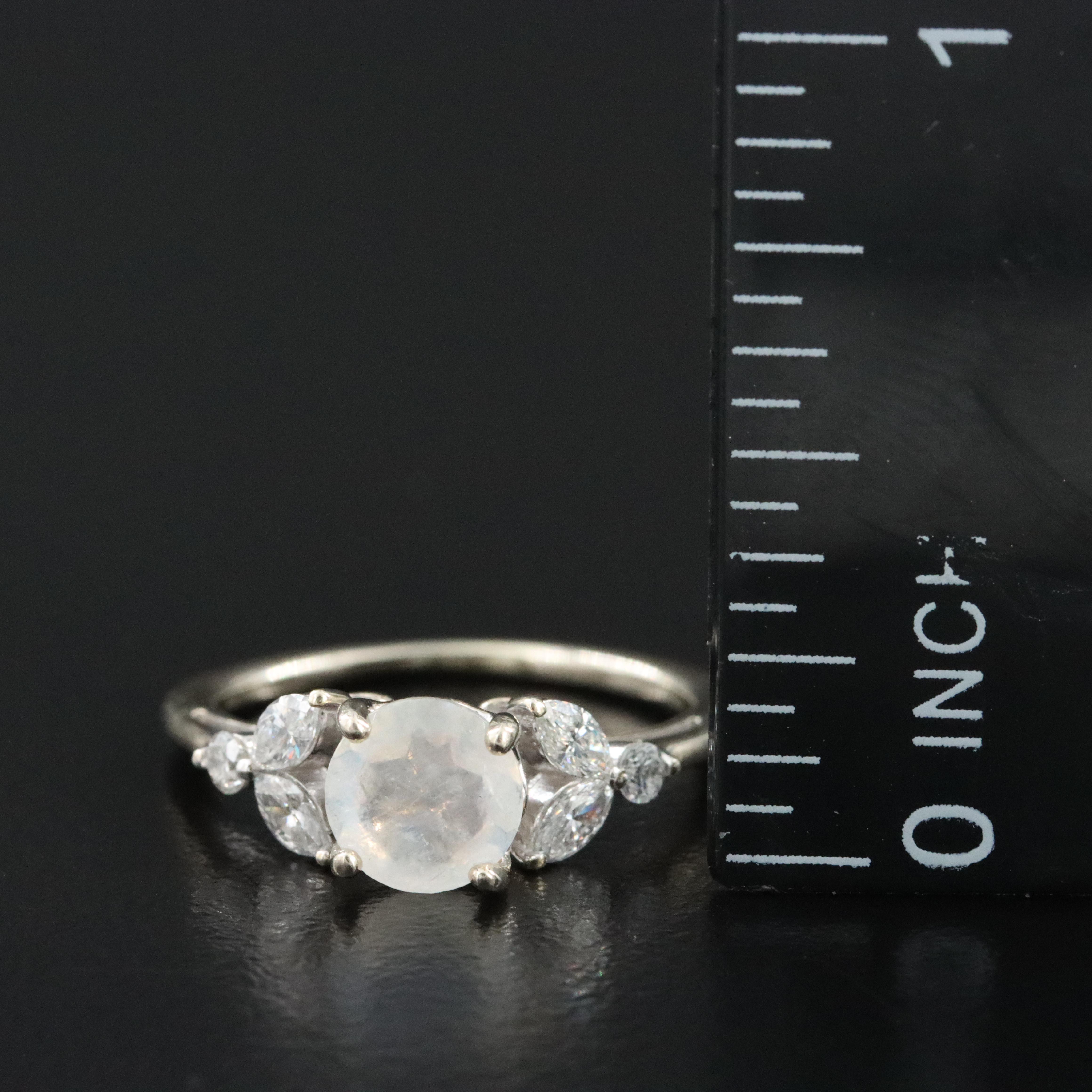14K Moonstone and Diamond Ring | EBTH