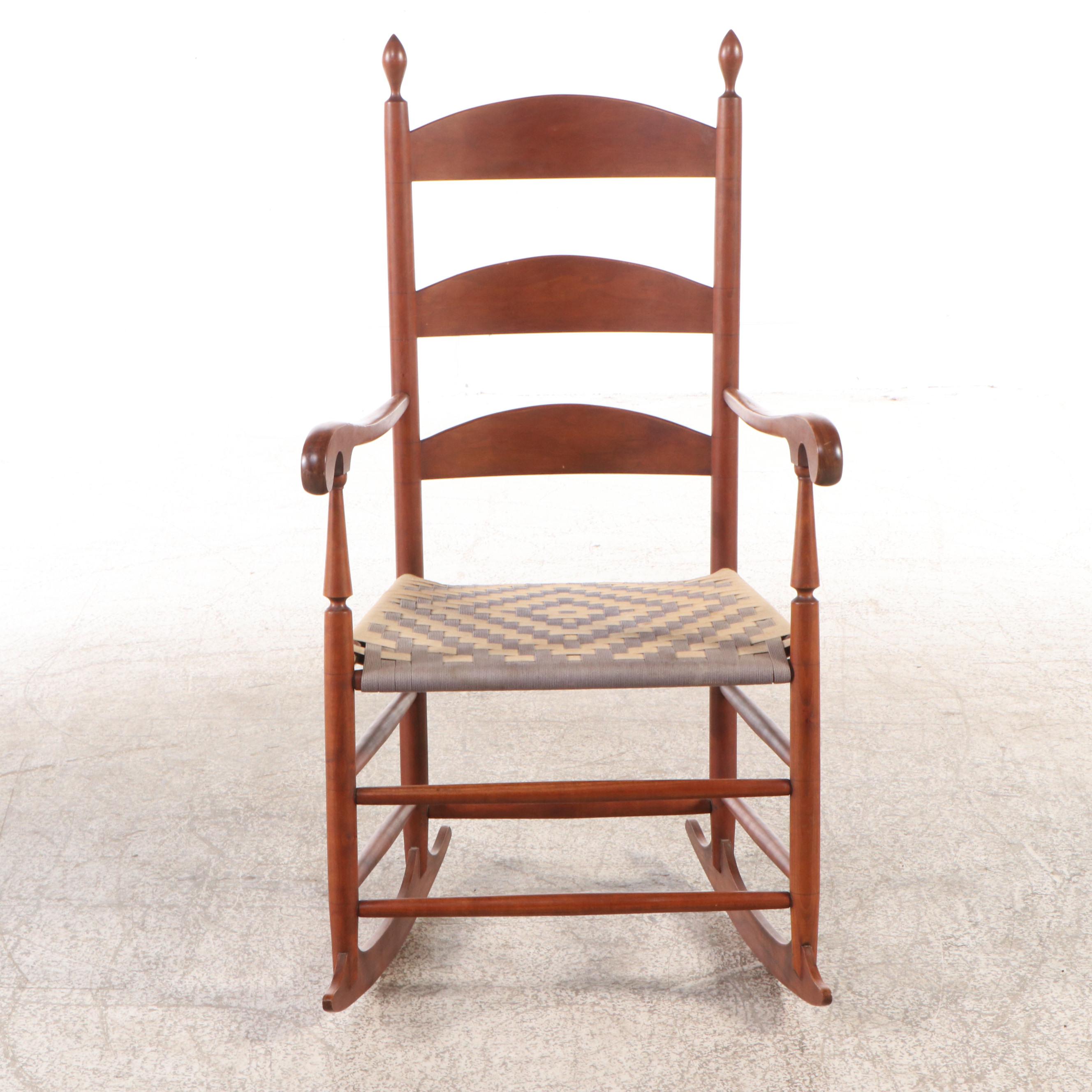 Shaker Style Wooden Ladder-Back Rocking Chair | EBTH