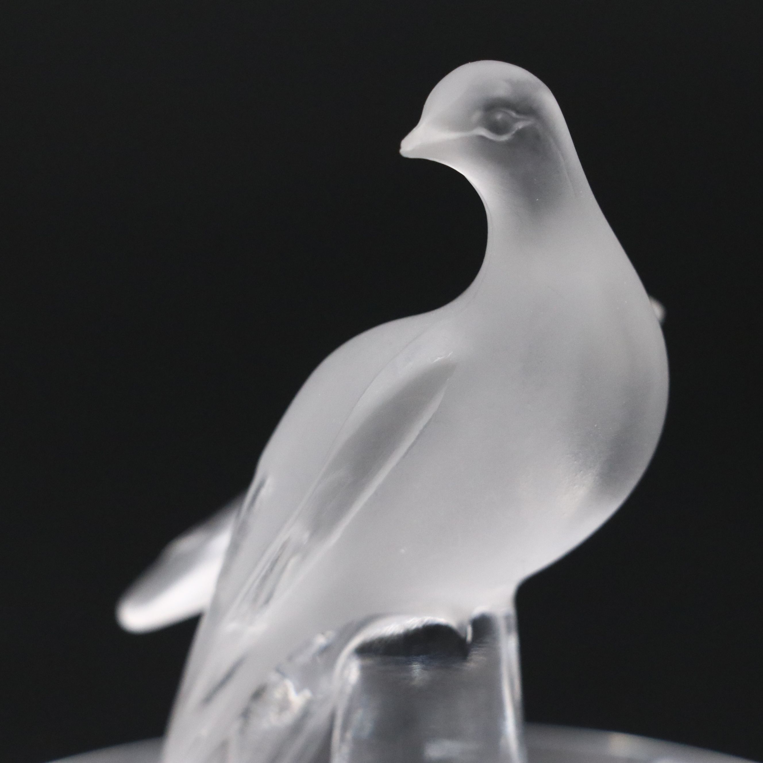 Lalique "Charis" Frosted and Clear Crystal Dove Pin Tray | EBTH