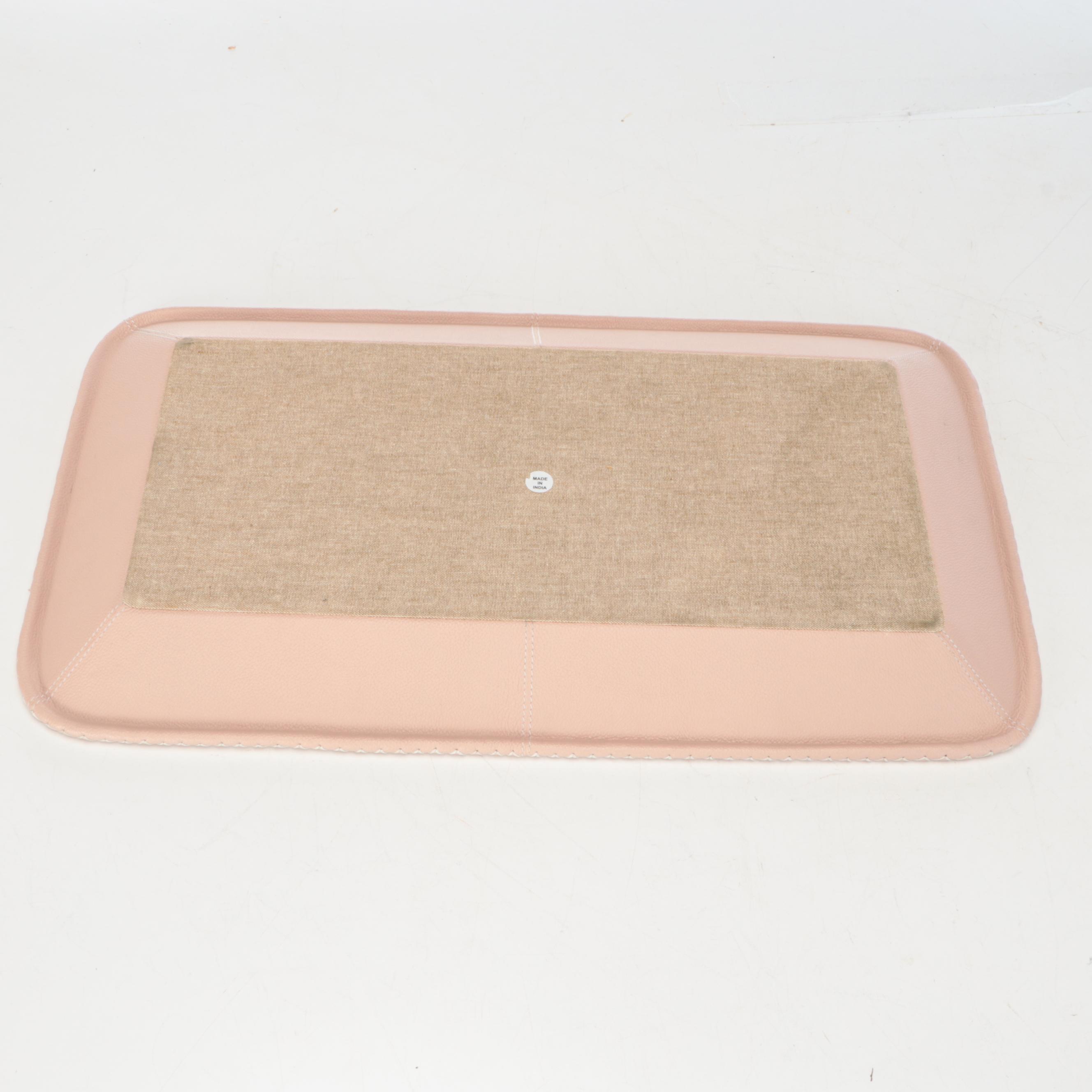 Contemporary Indian Pink Fabric Covered Trays | EBTH