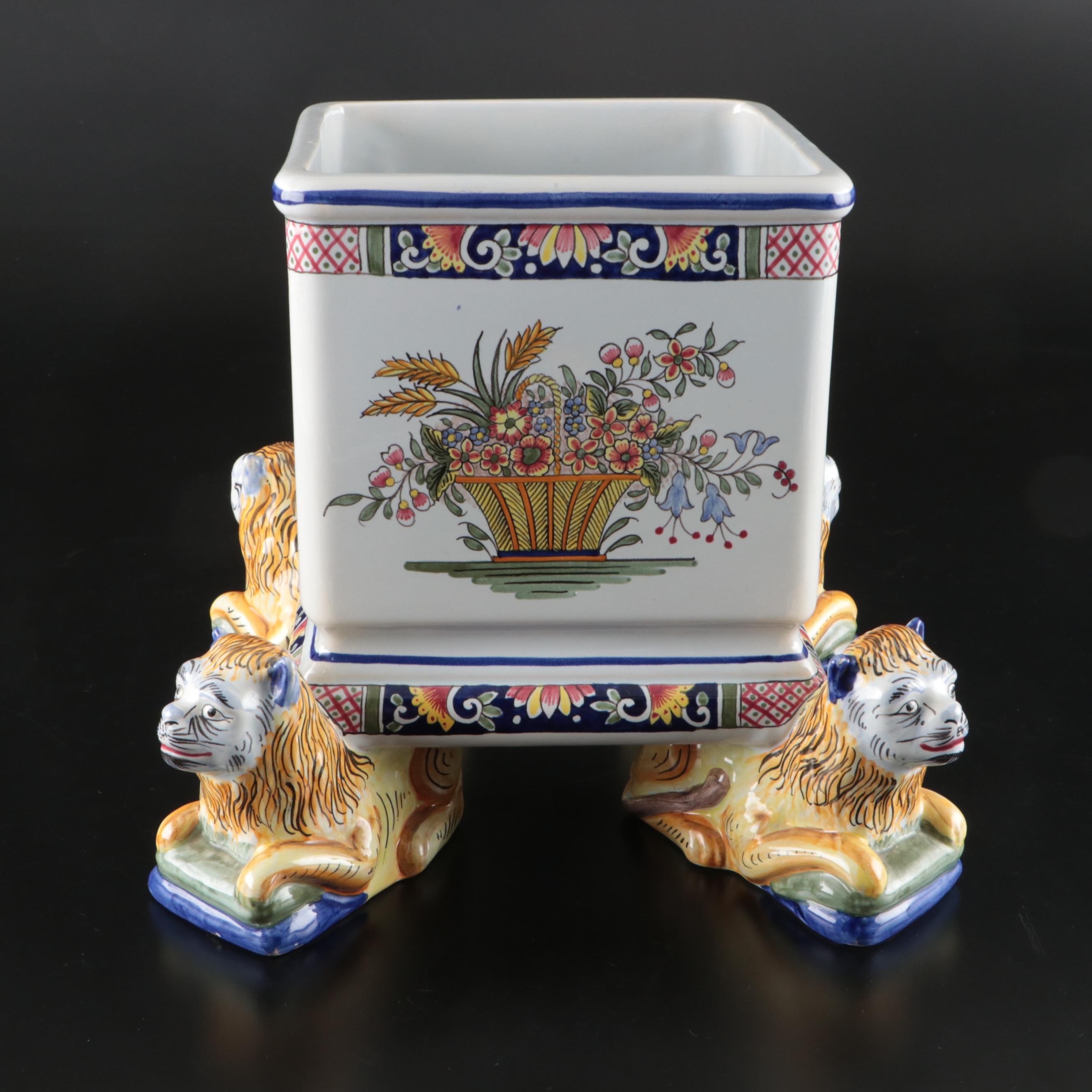 French Provincial Hand-Painted Ceramic Planter | EBTH