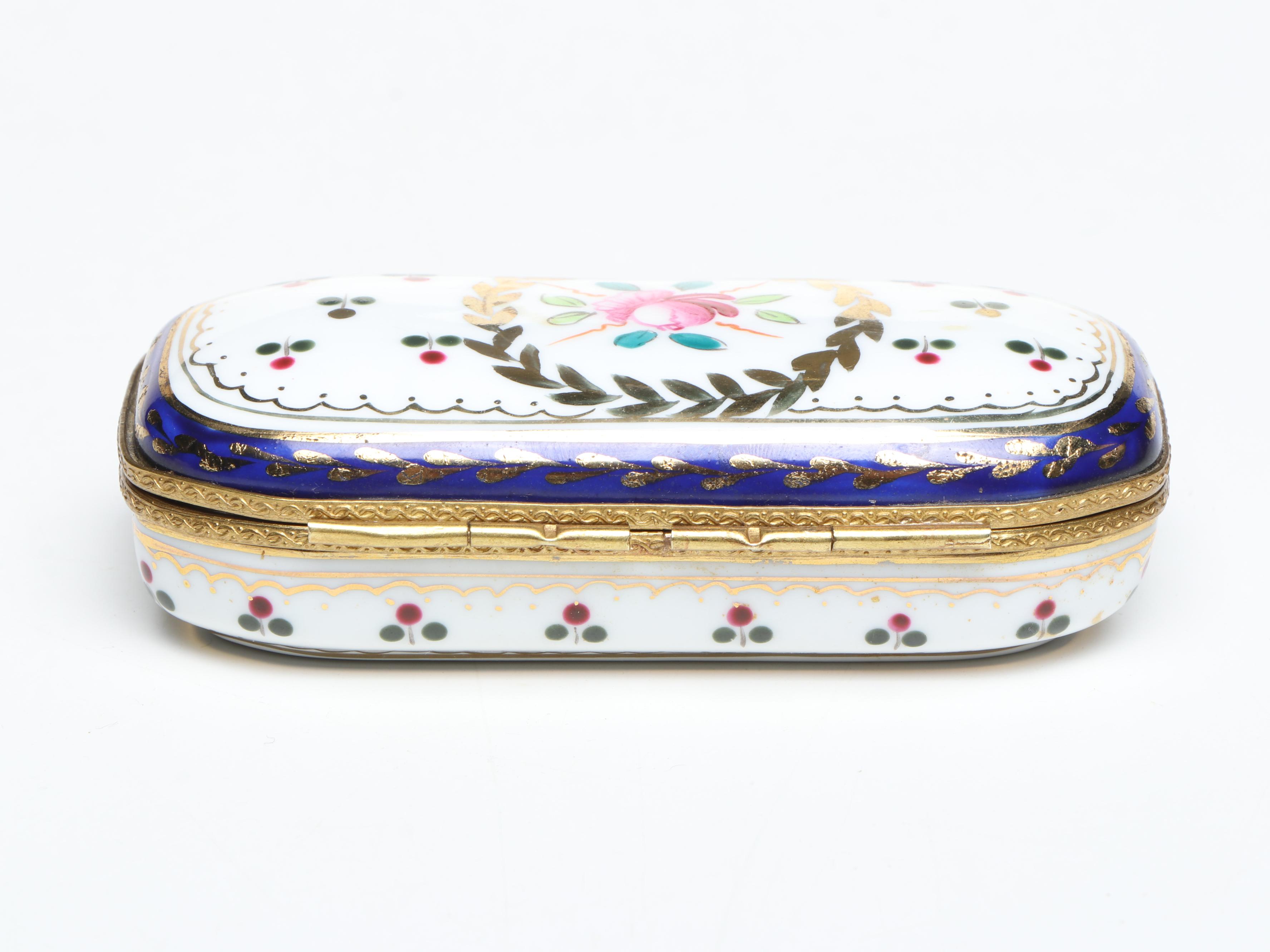 Limoges Style Hand-Painted Porcelain Box | EBTH