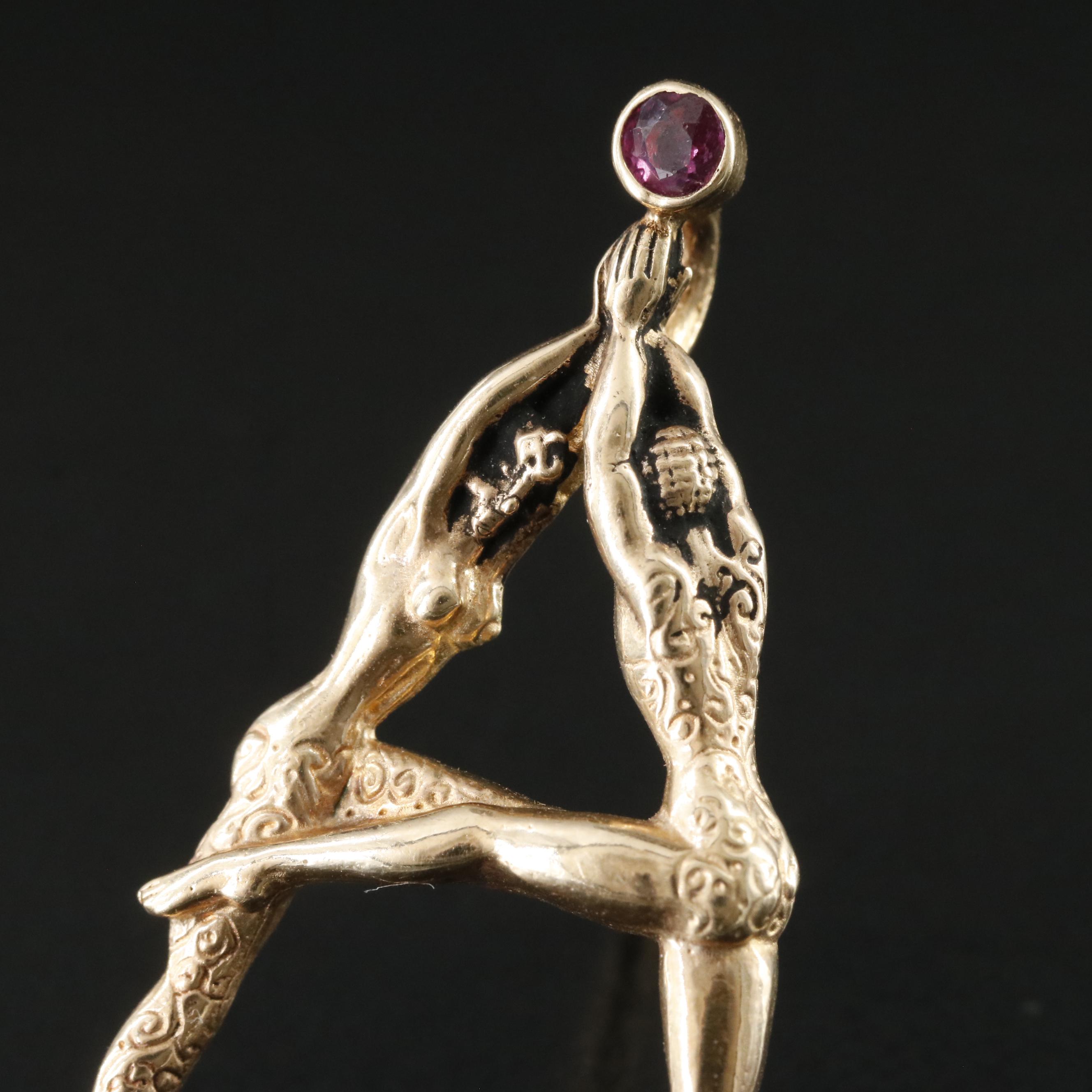 Erté 14K Alphabet Pin Including Ruby | EBTH