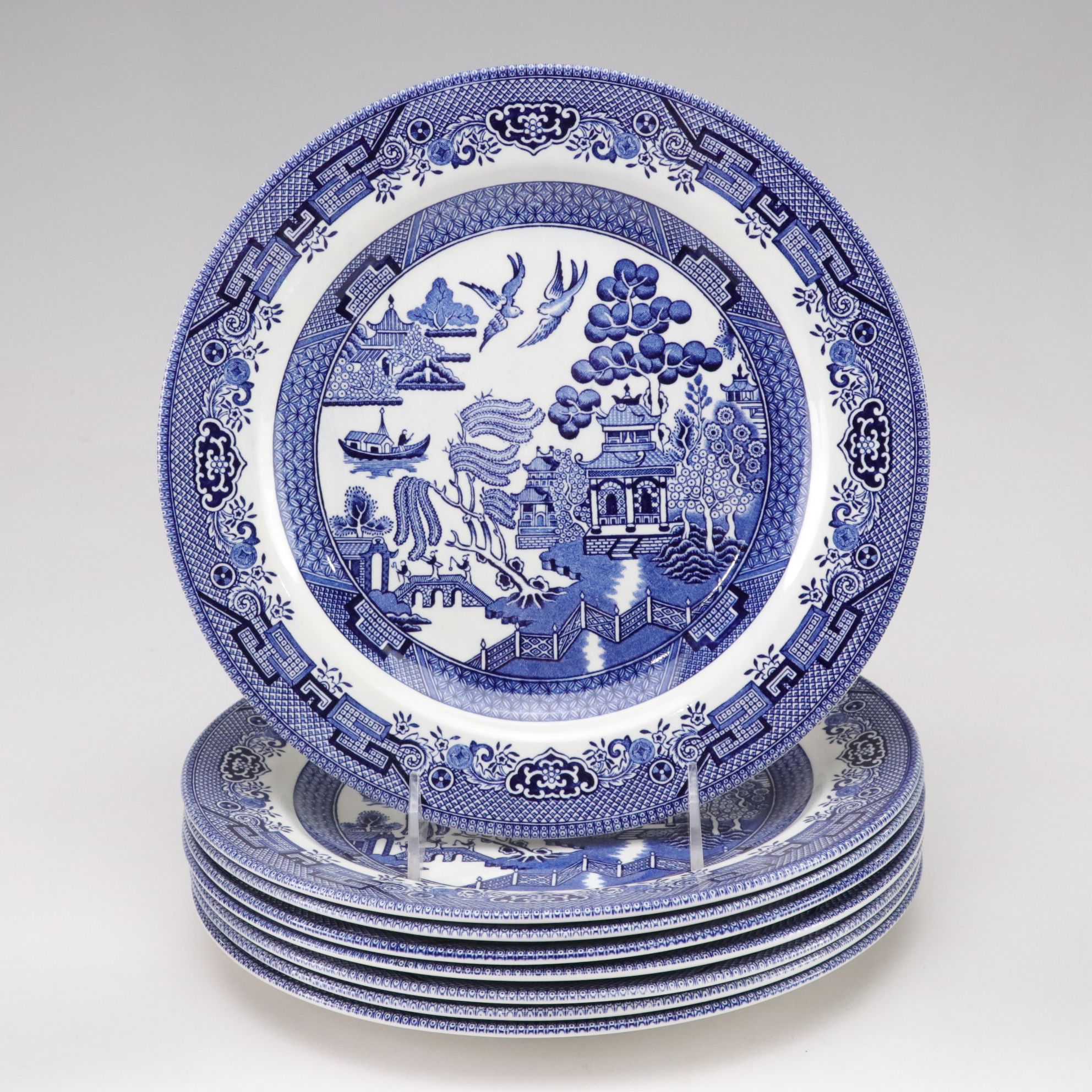 Churchill "Willow Blue" Four Piece Setting for Eight Dinners & More | EBTH