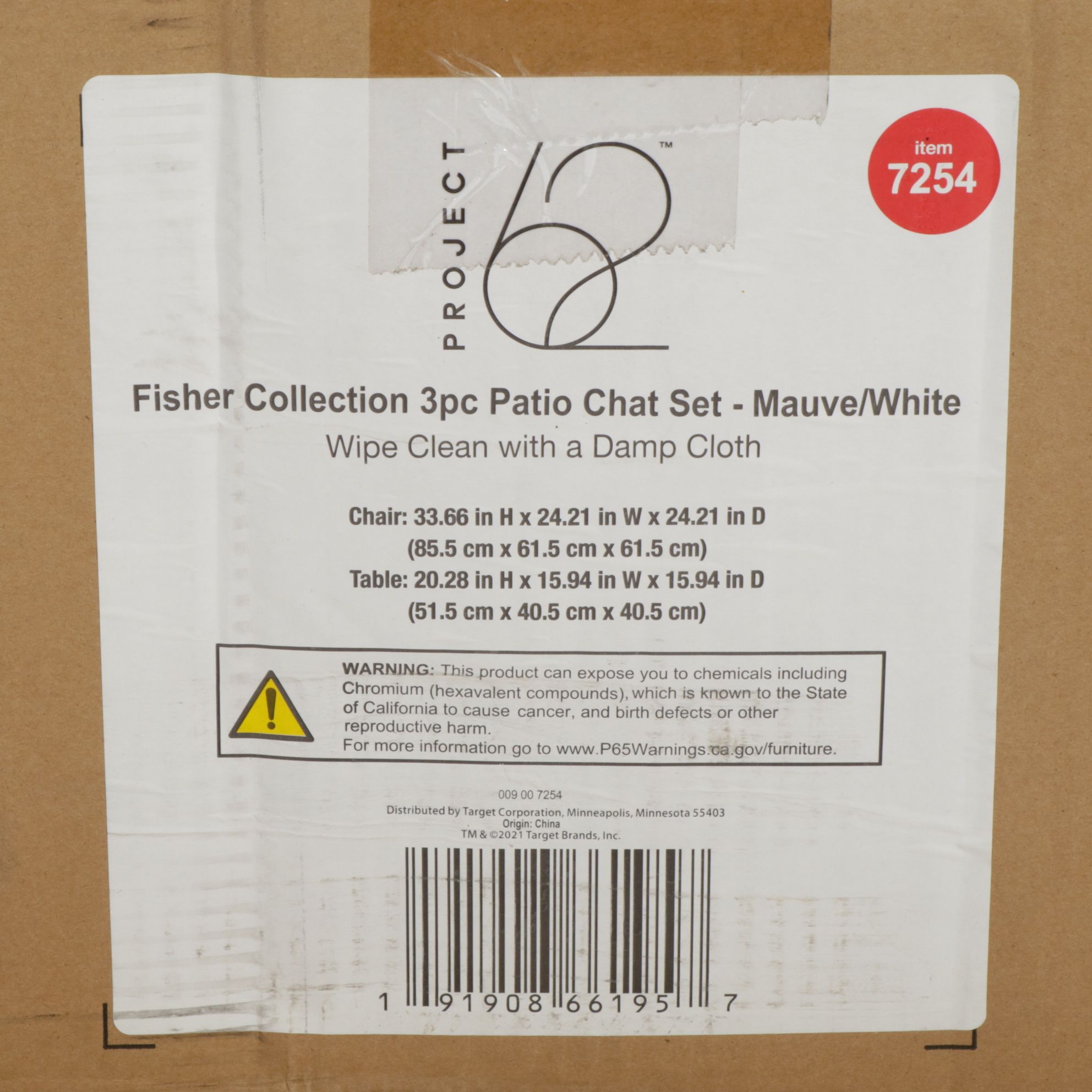 Pair of Project 62 Fisher Three-Piece Patio Chat Set in Mauve & White ...