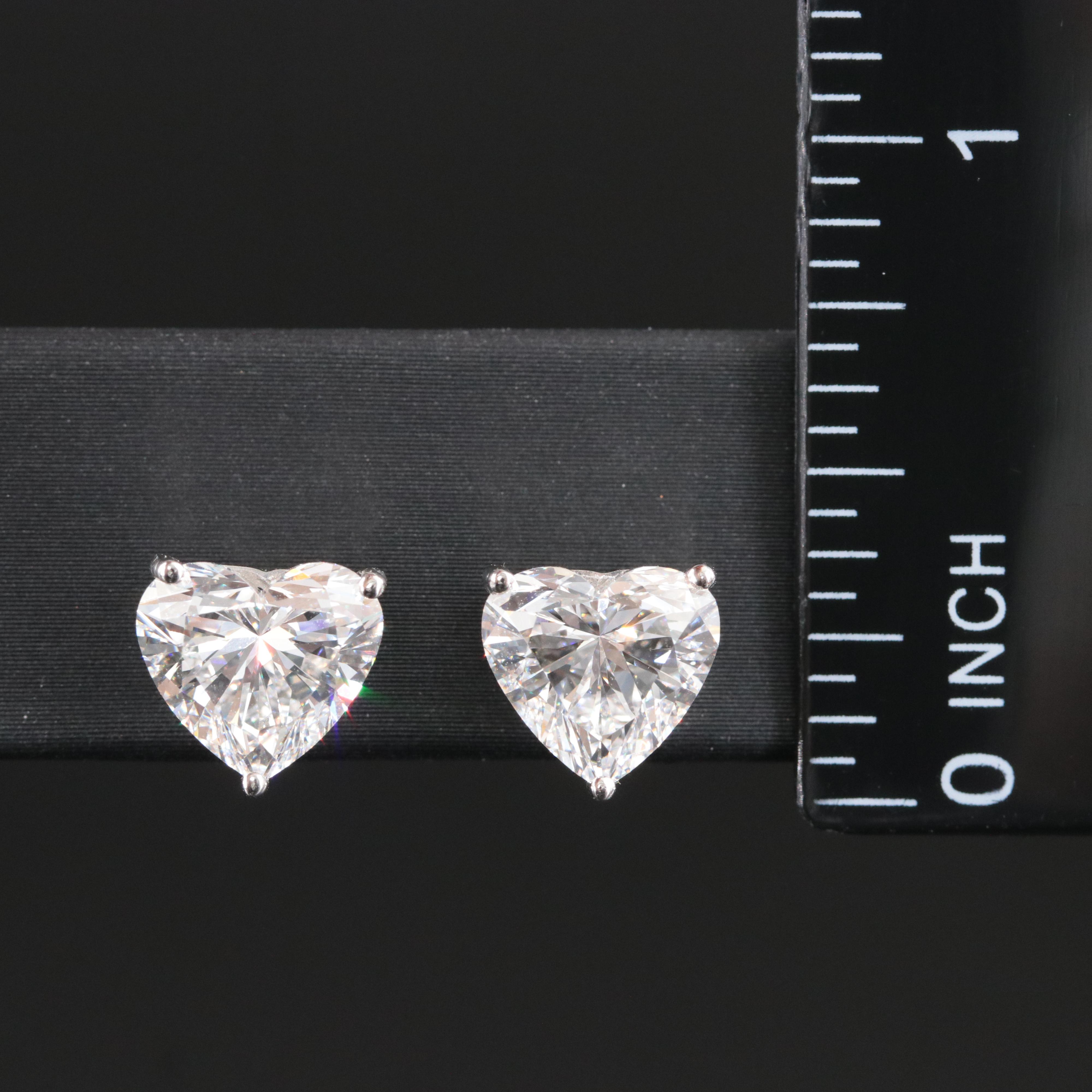 Platinum 4.67 CTW Lab Grown Diamond Heart Stud Earrings with IGI ...