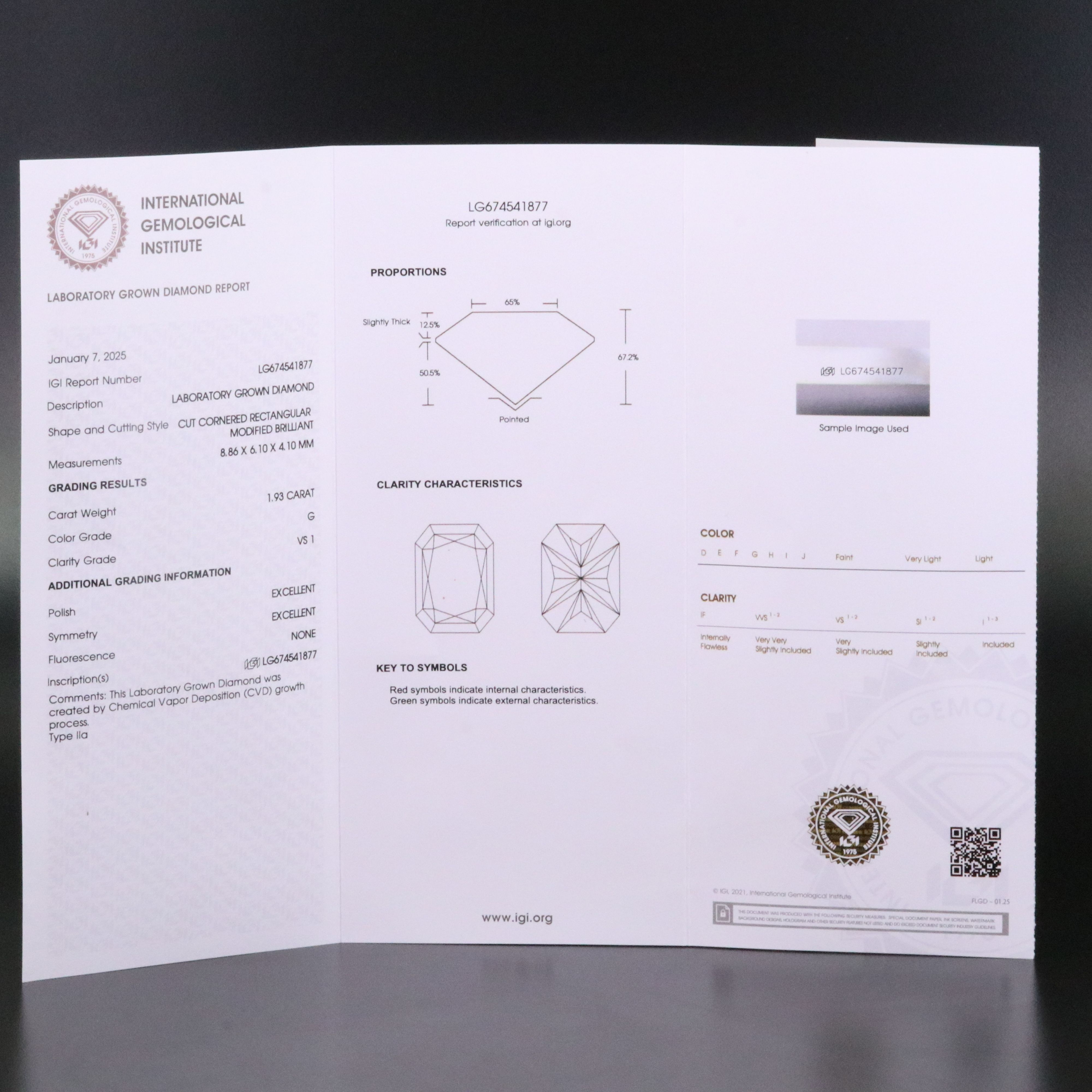 Loose 1.93 CT Lab Grown Diamond with IGI Report | EBTH