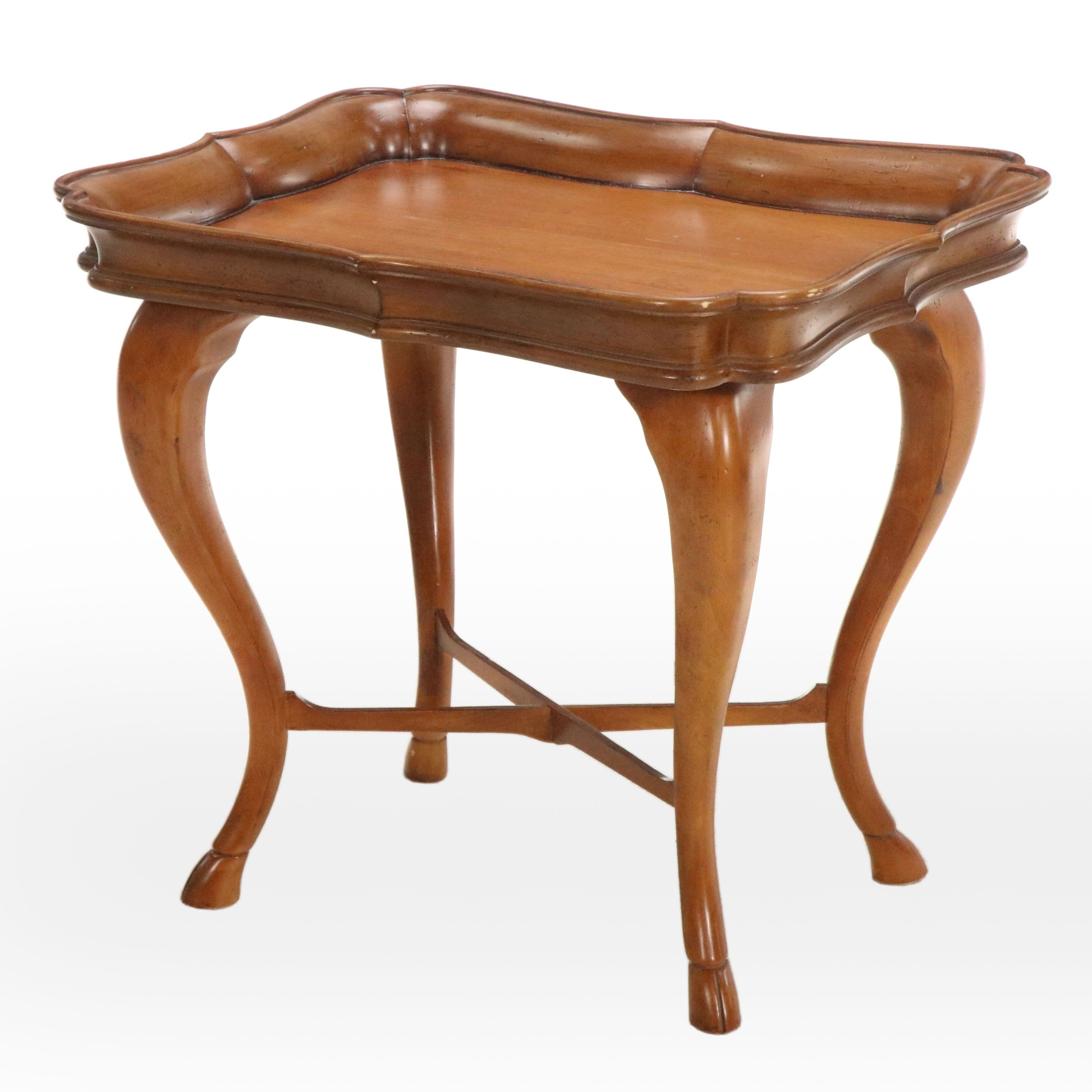 Queen Anne Style Cherry Finish Side Table | EBTH