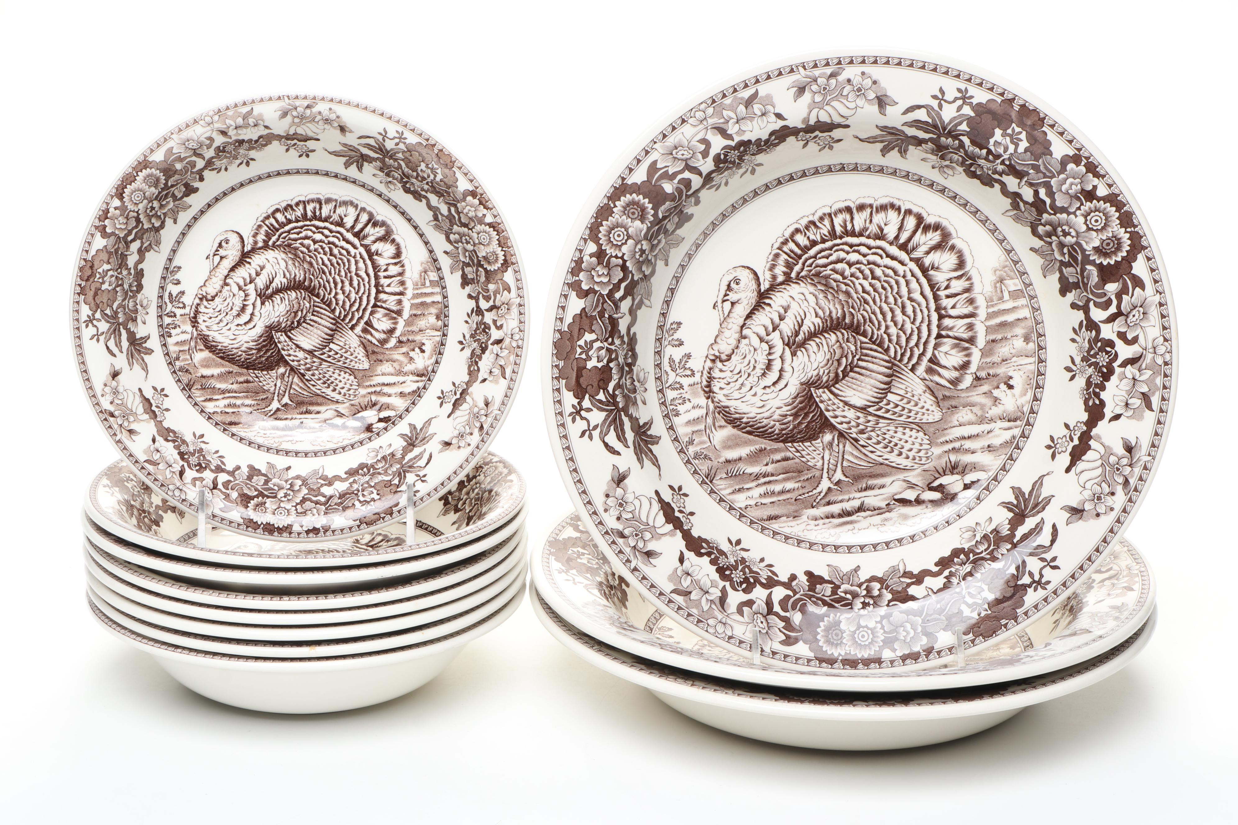 Spode Earthenware "Celebration" Brown Transfer Dinnerware, 2006–2008 | EBTH