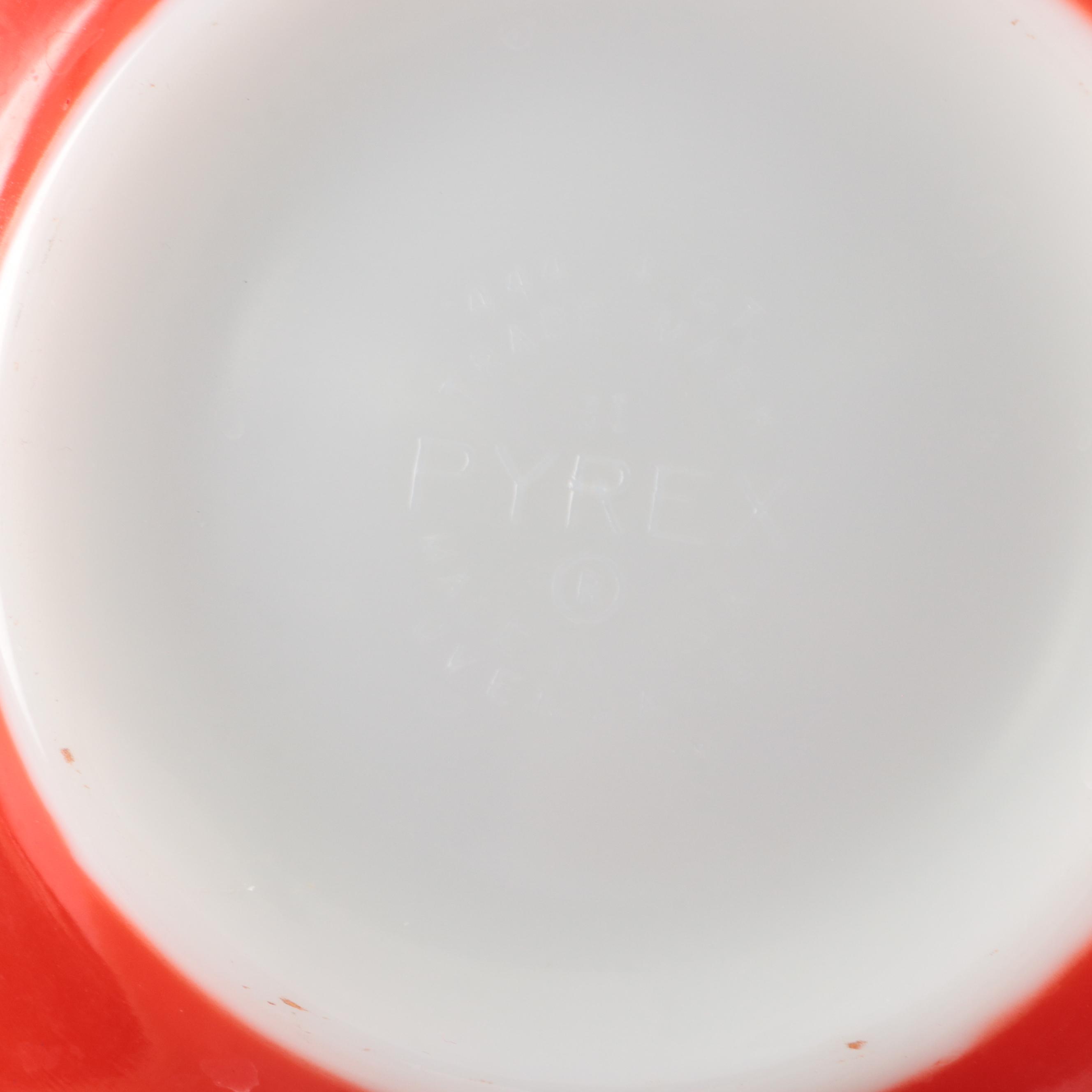 Pyrex "Friendship" Pattern with Red and Orange Nesting Glass Mixing ...