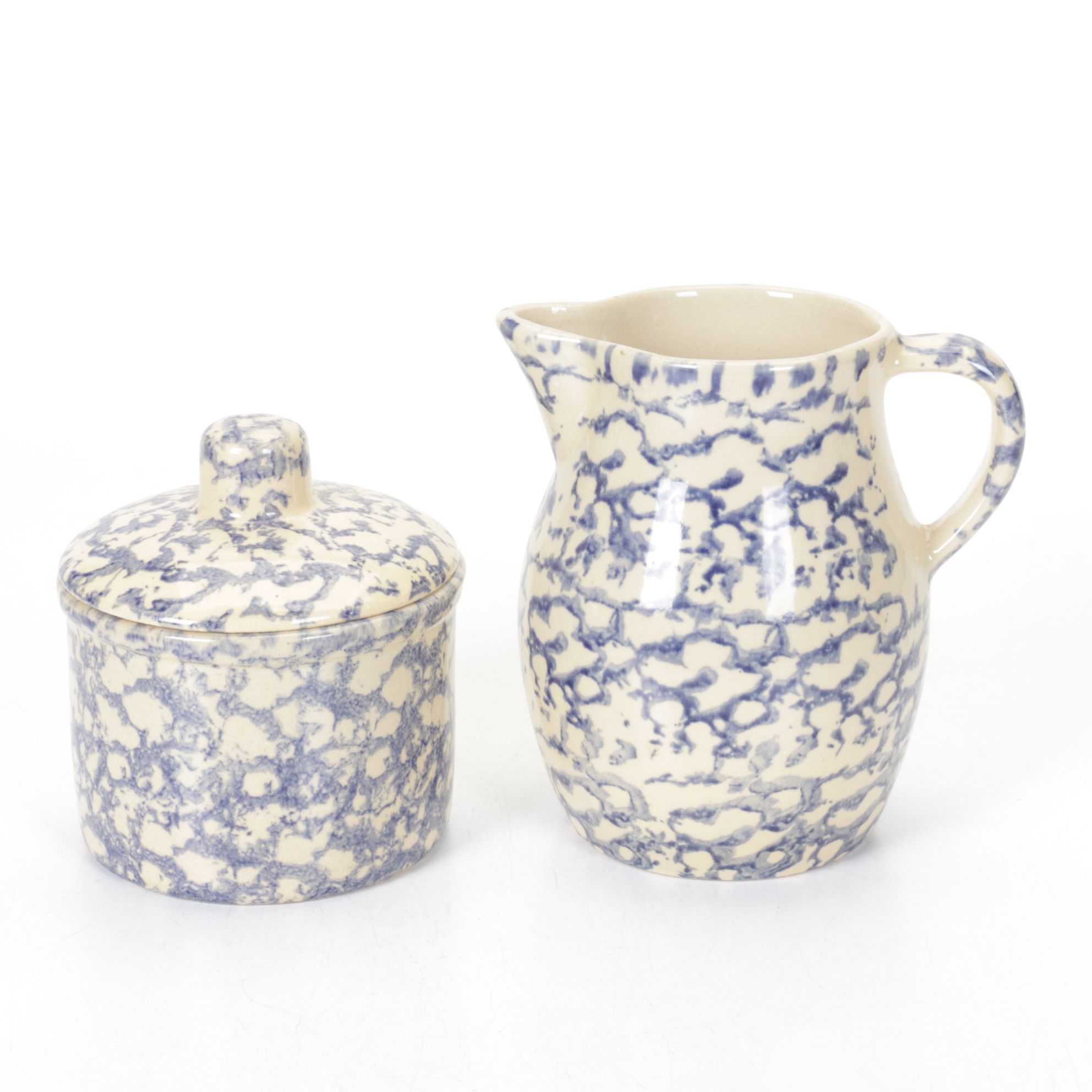 Robinson Ransbottom Spongeware Pitcher and Jar with More Hand-Crafted ...
